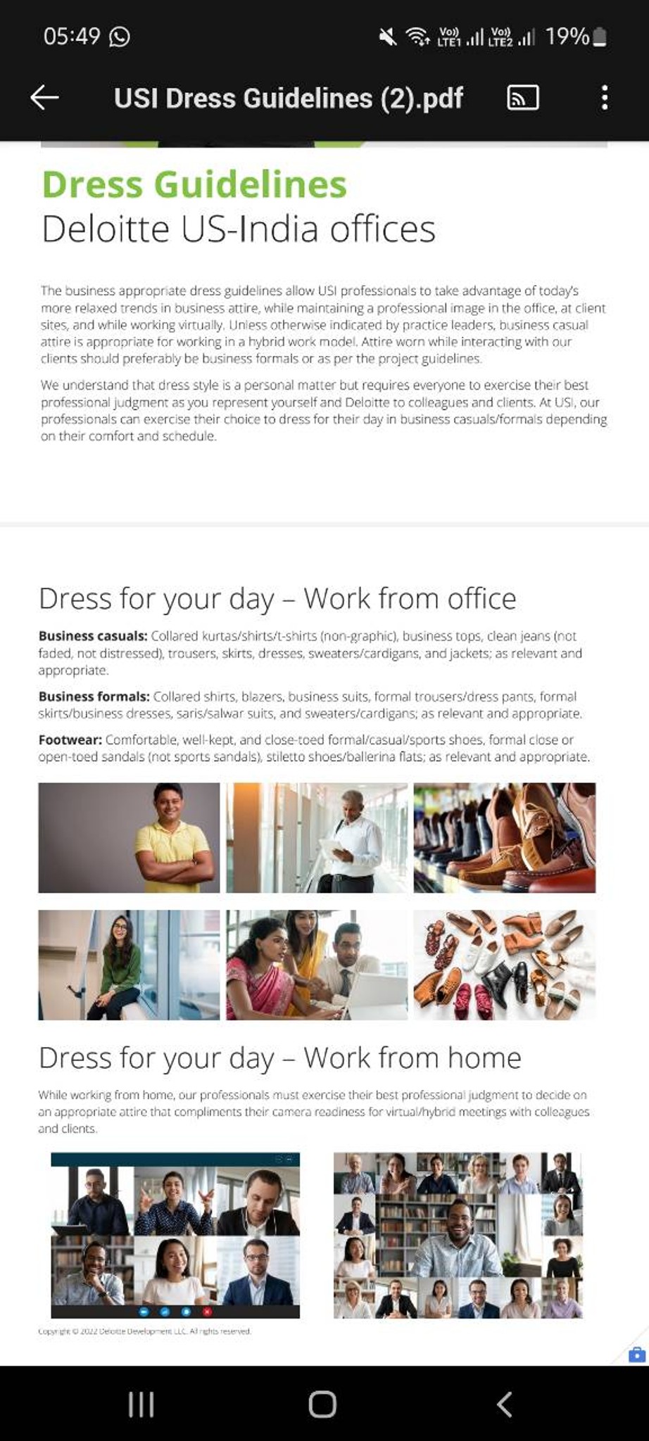 Does Deloitte USI have any mandatory dress code to... | Fishbowl