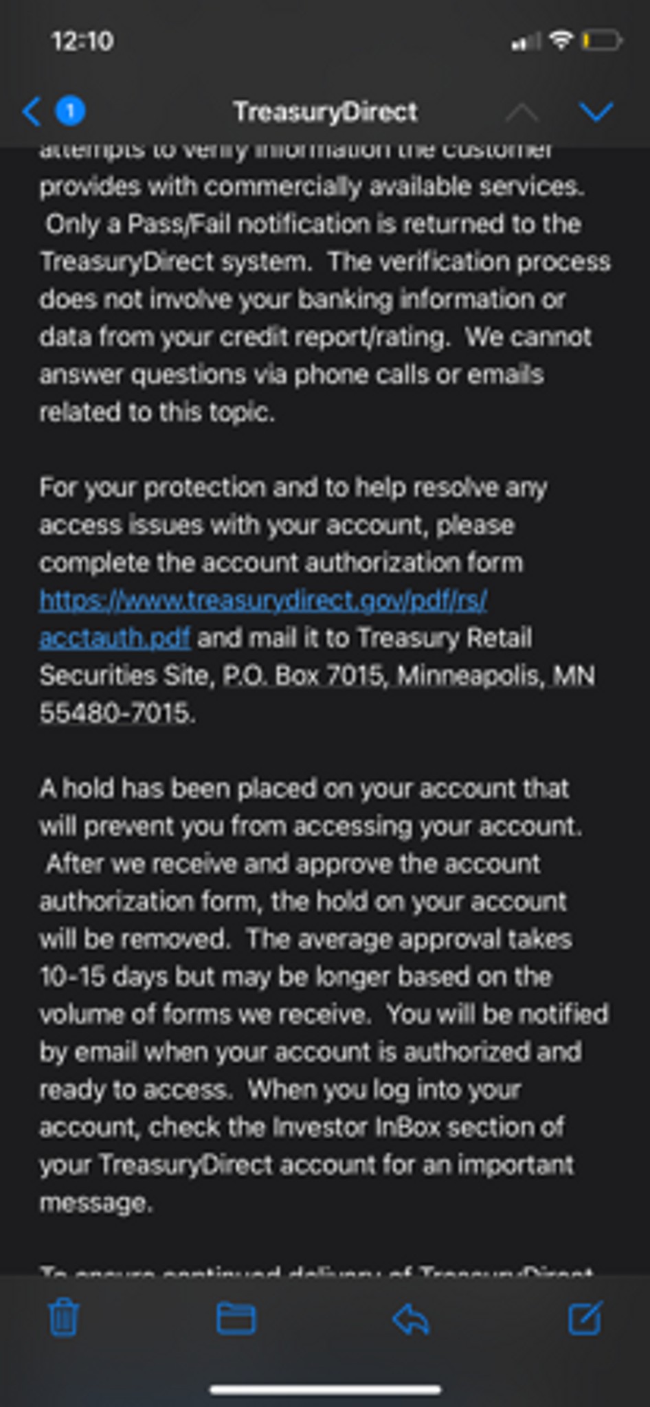 So I tried to open a treasurydirect account last n... | Fishbowl