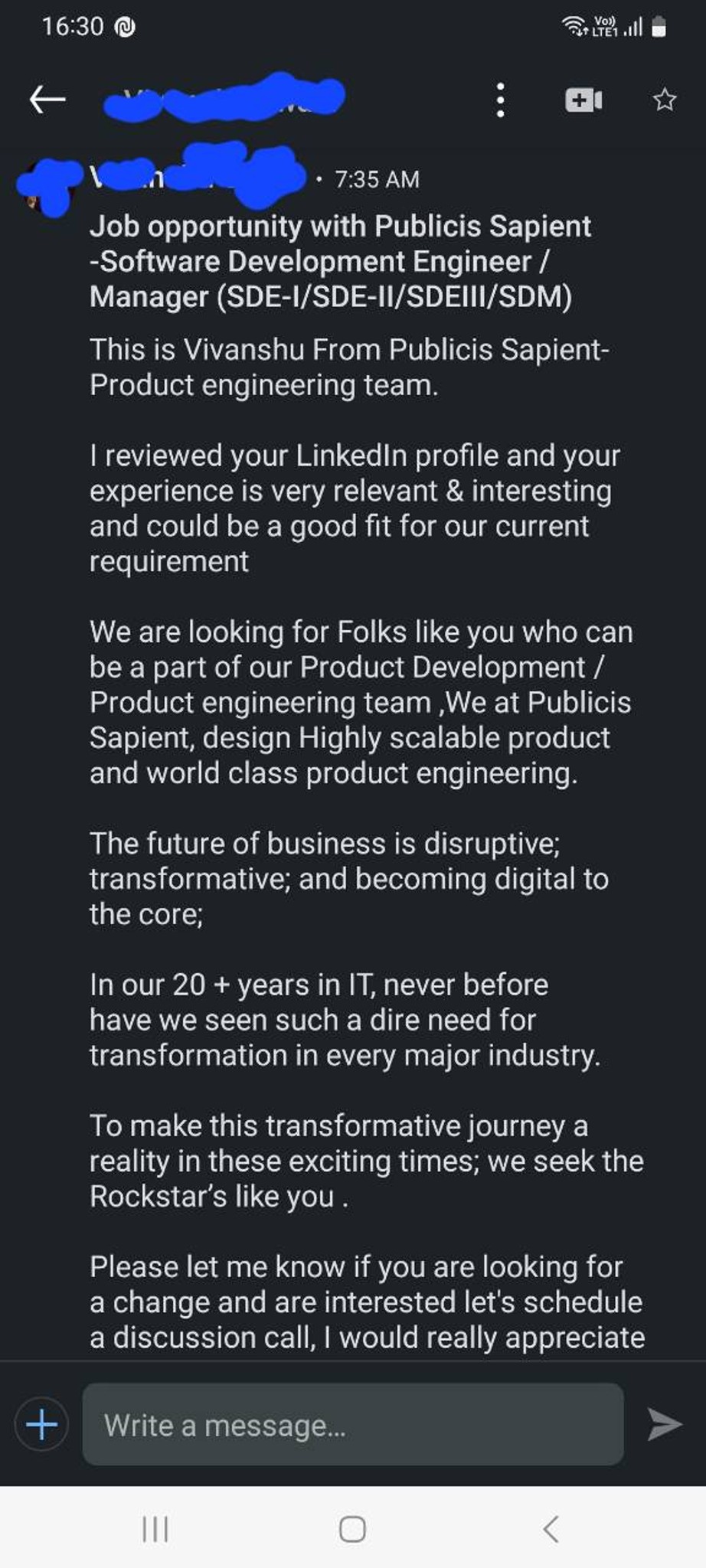Why are these publicis sapient recuriters flooding LinkedIn inbox with opportunities for Java ...