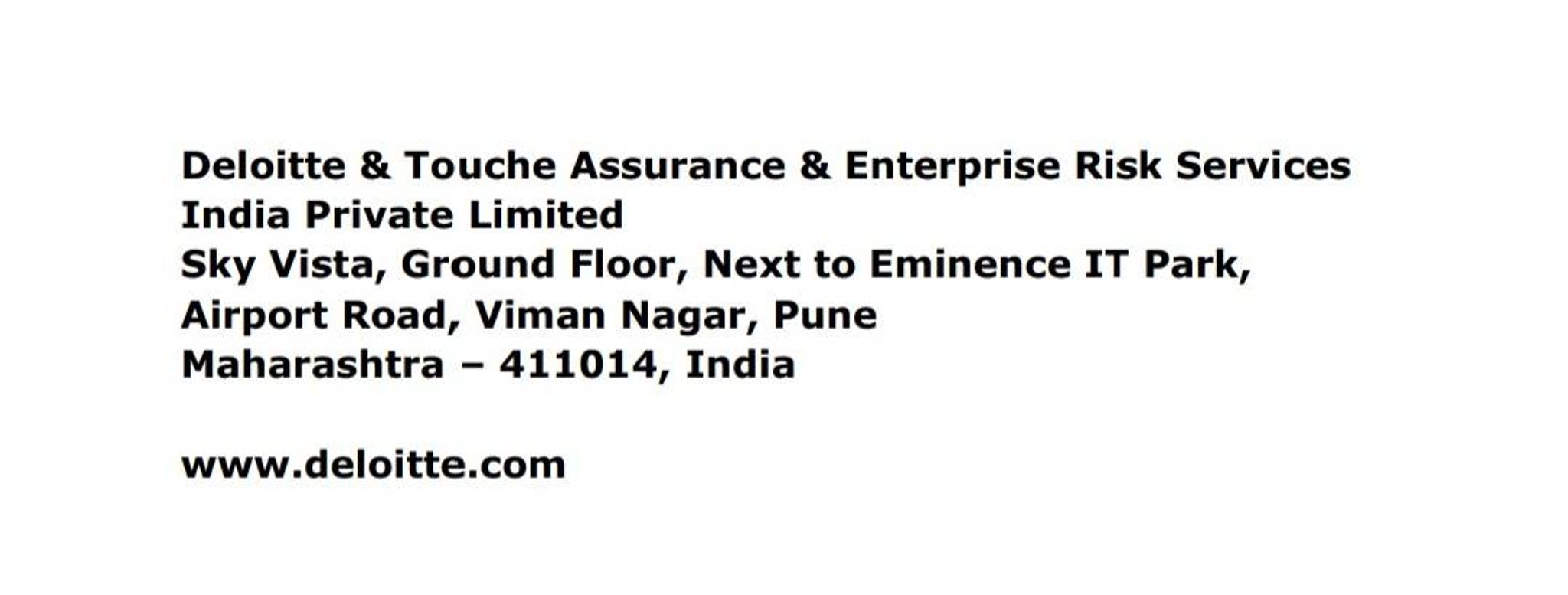 What is Deloitte's office adress in Pune? Deloitte... | Fishbowl