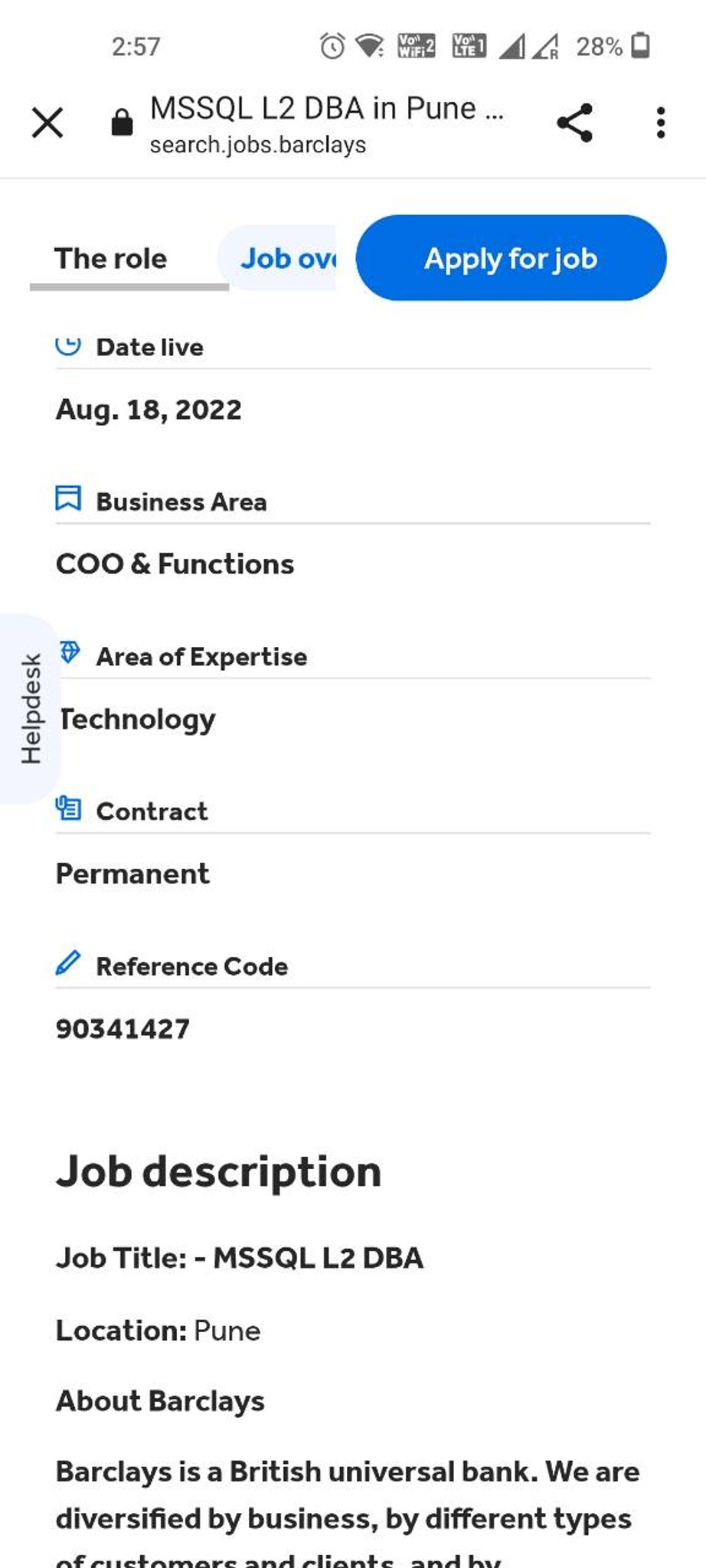 GOC senior cloud engineer roles what are they work... | Fishbowl