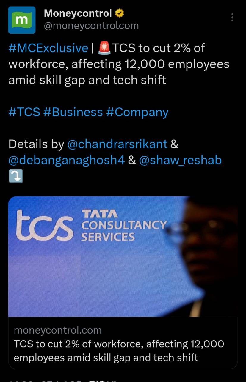 TCS will layoff 12000 employees 😞 | Glassdoor Forum
