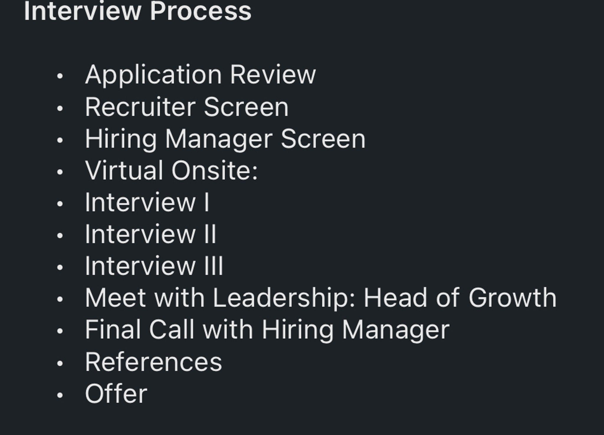Here is the 2024 interview process in a nutshell. Saw this for a non ...