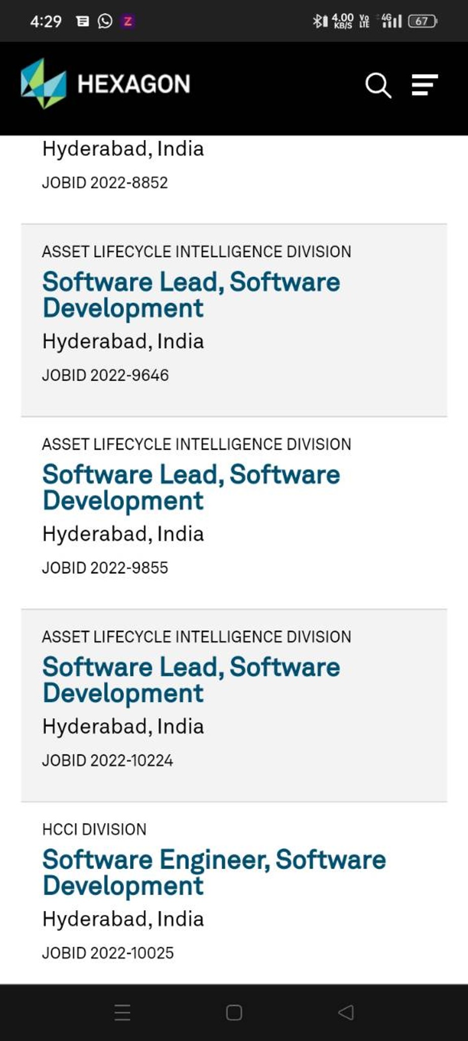 Hexagon capability centre india (HCCI) is hiring for Software developers at different levels ...