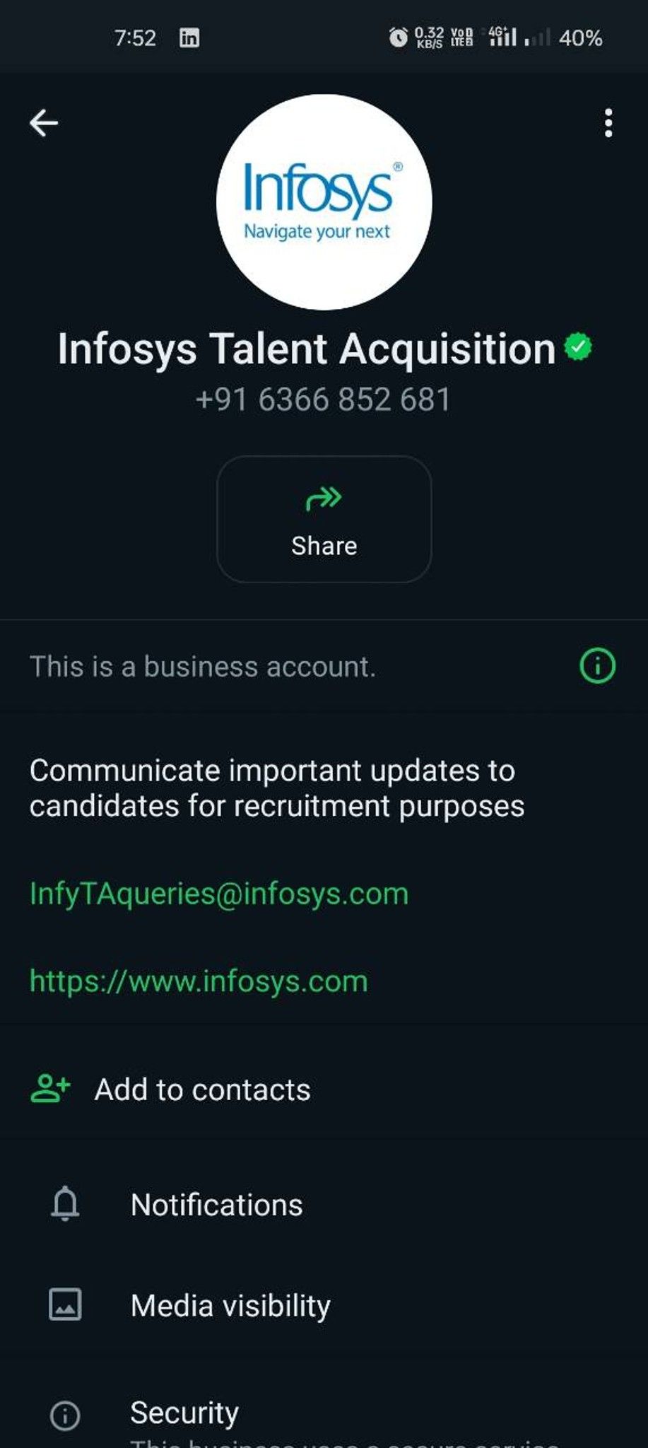 Hi Infosys fishes, I got a WhatsApp message as from Infosys talent ...