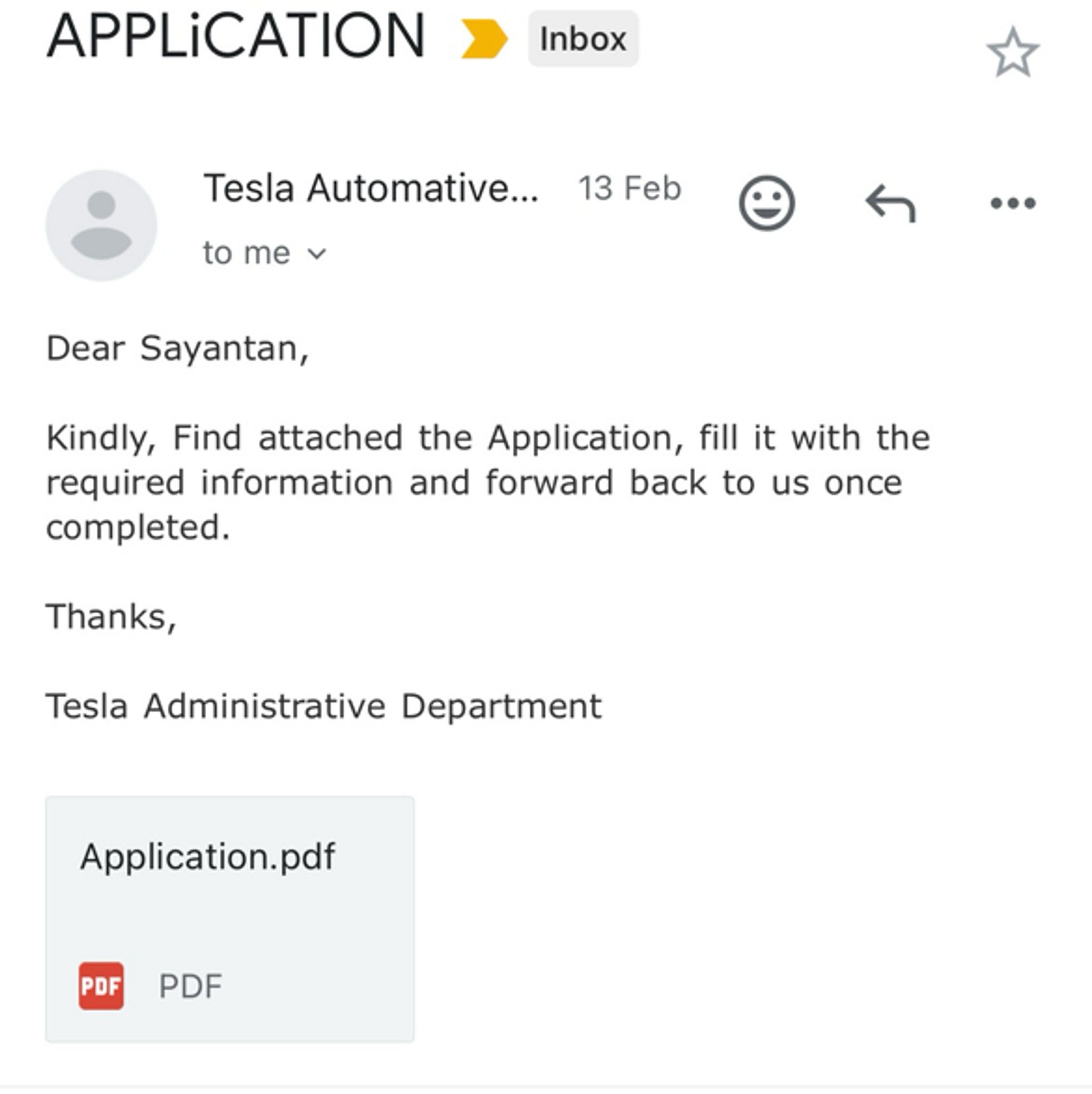 Hello Tesla people, is this a genuine email from T... | Fishbowl