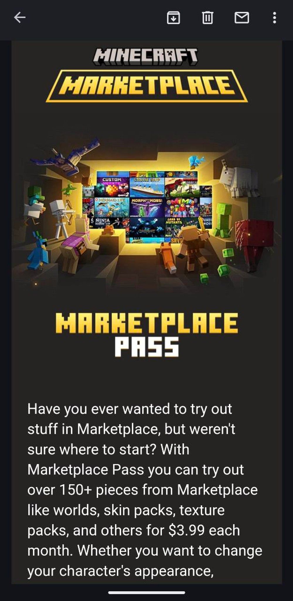 IMO Minecraft has some of the best email marketing... | Fishbowl