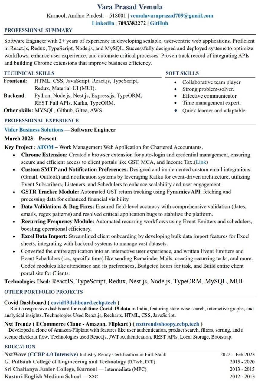 Hi, I am Vara Prasad, Full Stack Developer in Type... | Fishbowl