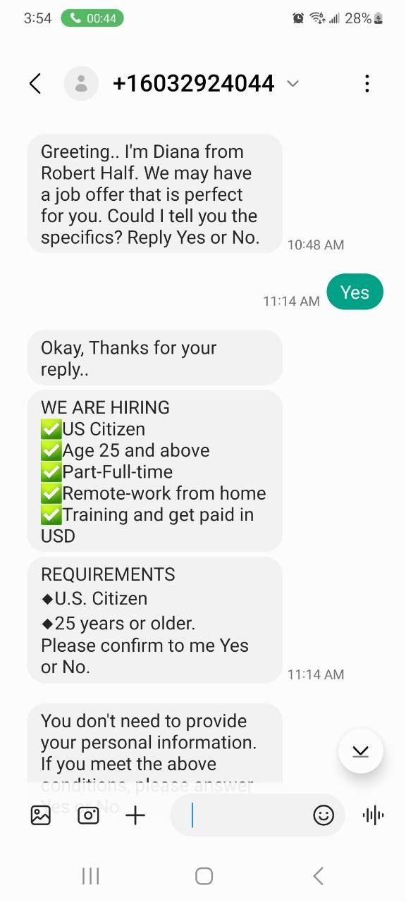 Scam alerts, there are hiring texts coming from Ro... | Fishbowl