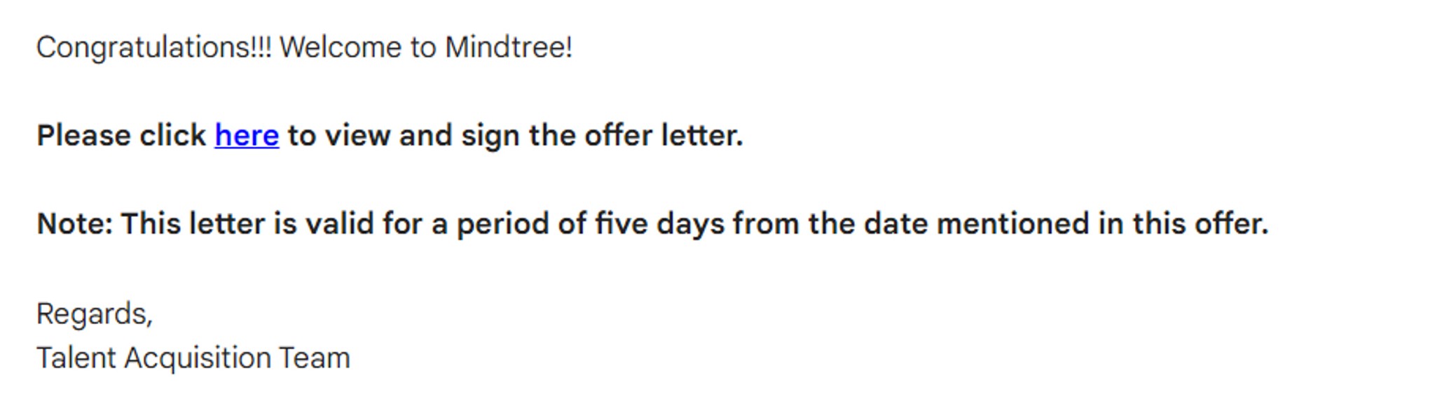 Hi Fishes, I have received the Offer Letter thr... | Fishbowl