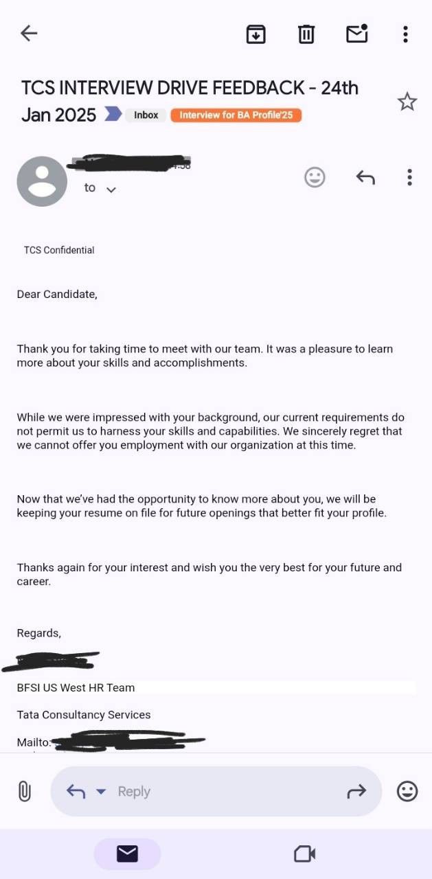Rejected just before client round in TCS, anyone experienced this ...