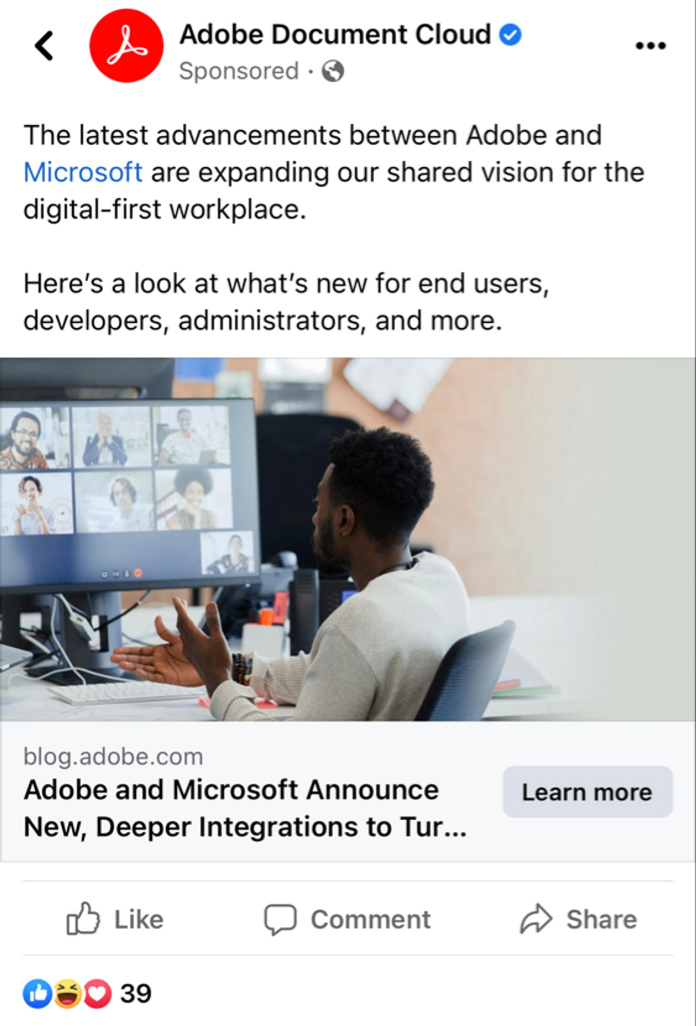 The fact that Adobe is advertising its products as... | Fishbowl
