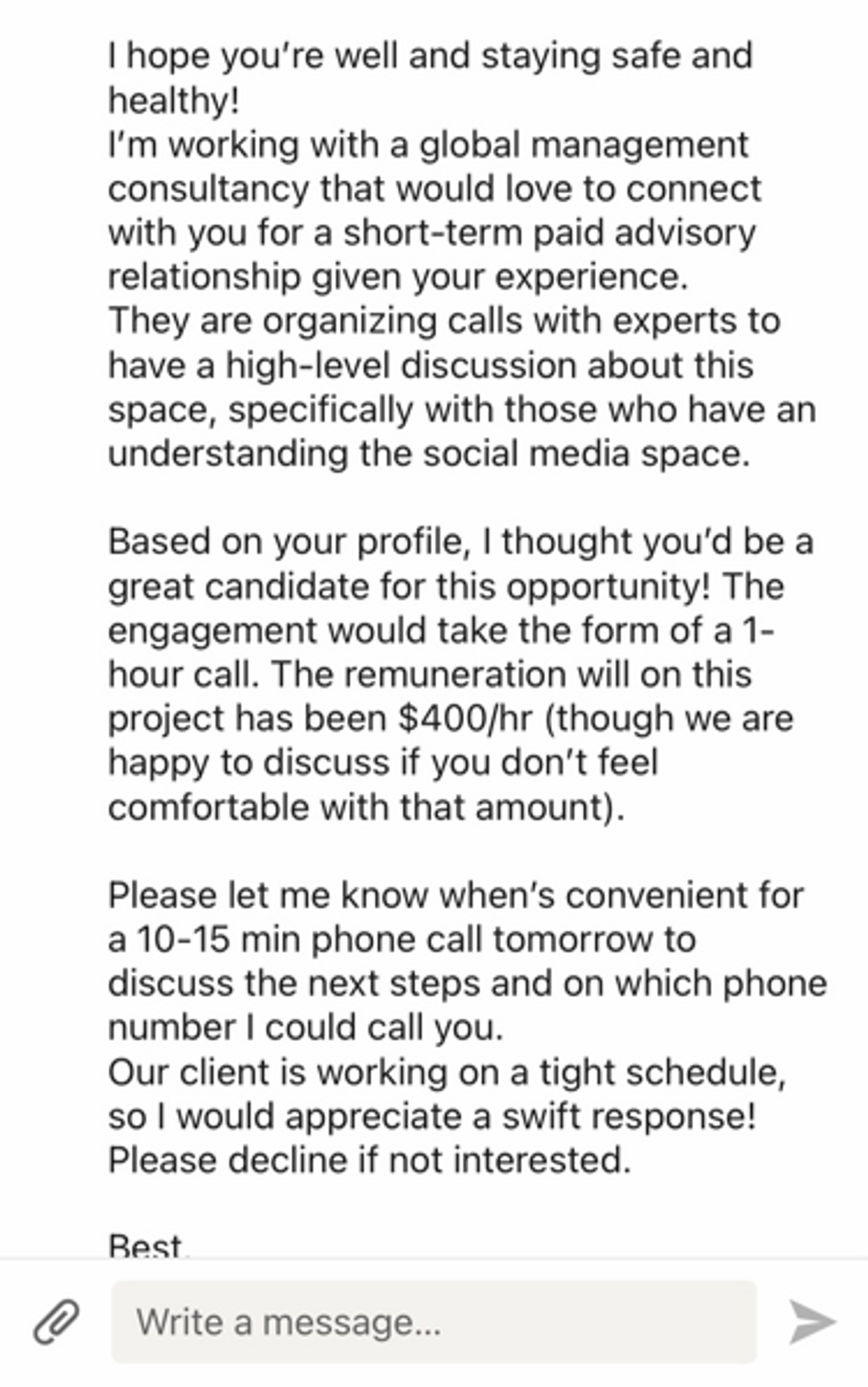 Just Got This Message On Linkedin From Someone Who Fishbowl