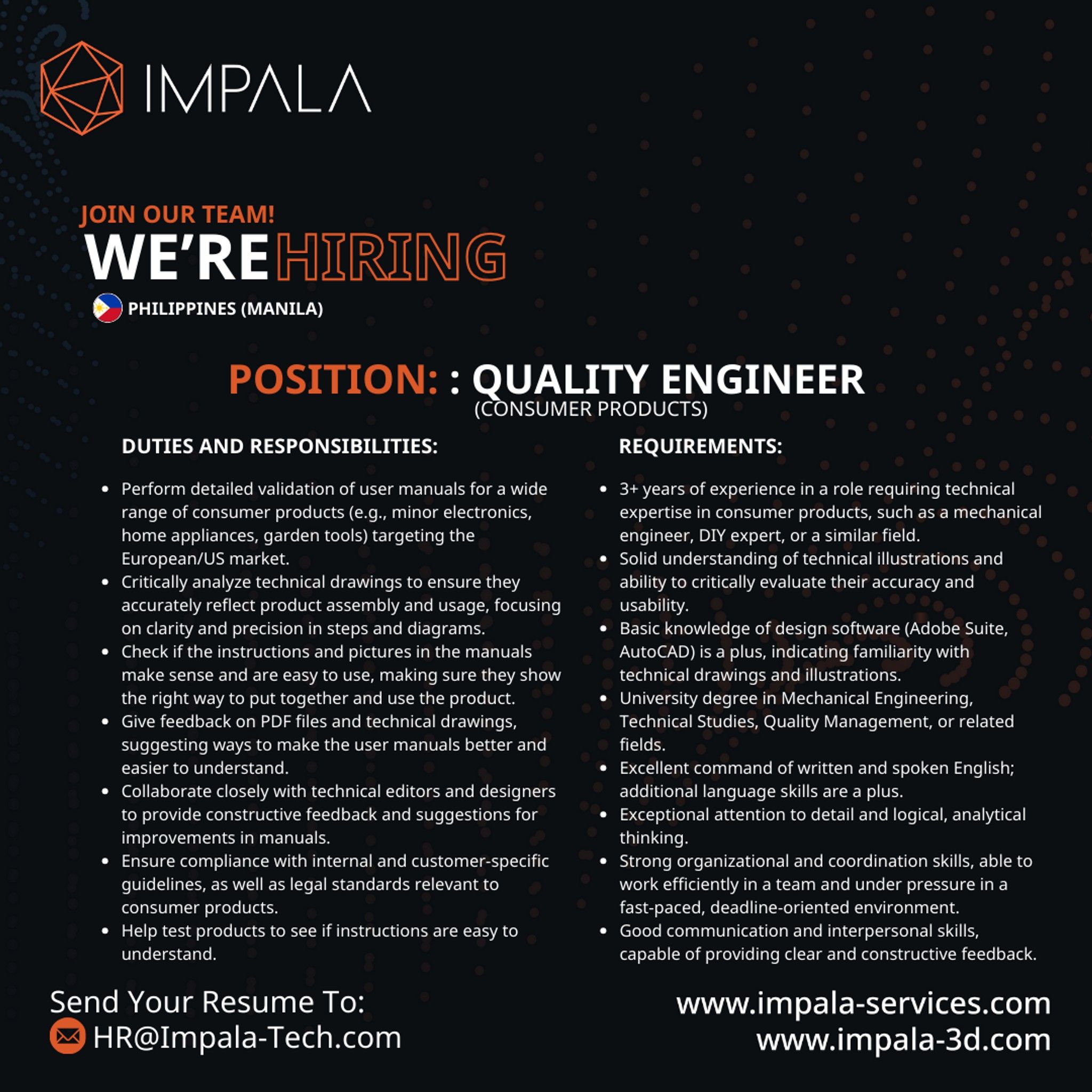 Hi Everyone! We at Impala Services Philippines Inc. are HIRING! We are ...