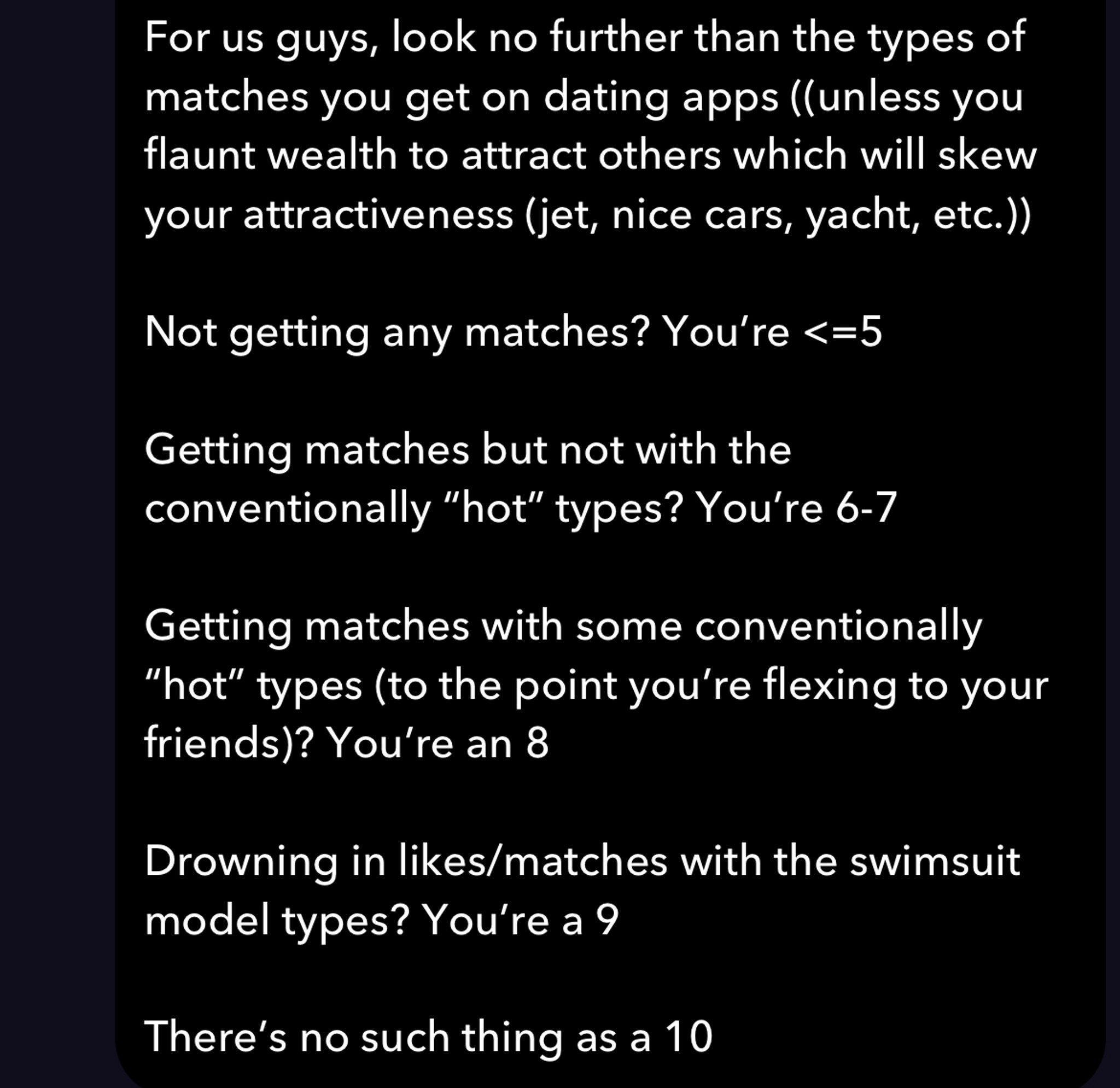 The "rate yourself 1-10" post from yesterday merit... | Fishbowl