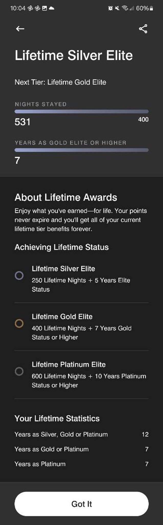 when can i expect marriott lifetime status tracker... | Fishbowl