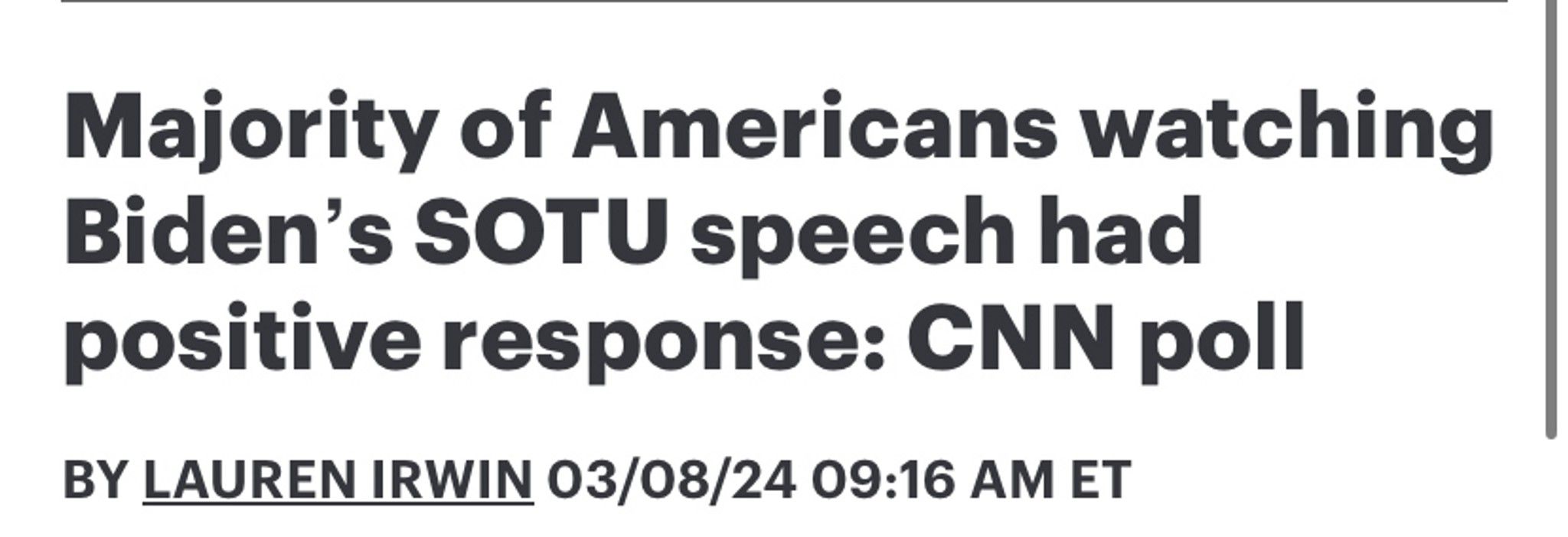 A majority of American’s viewed Biden’s SOTU speech positively…which ...