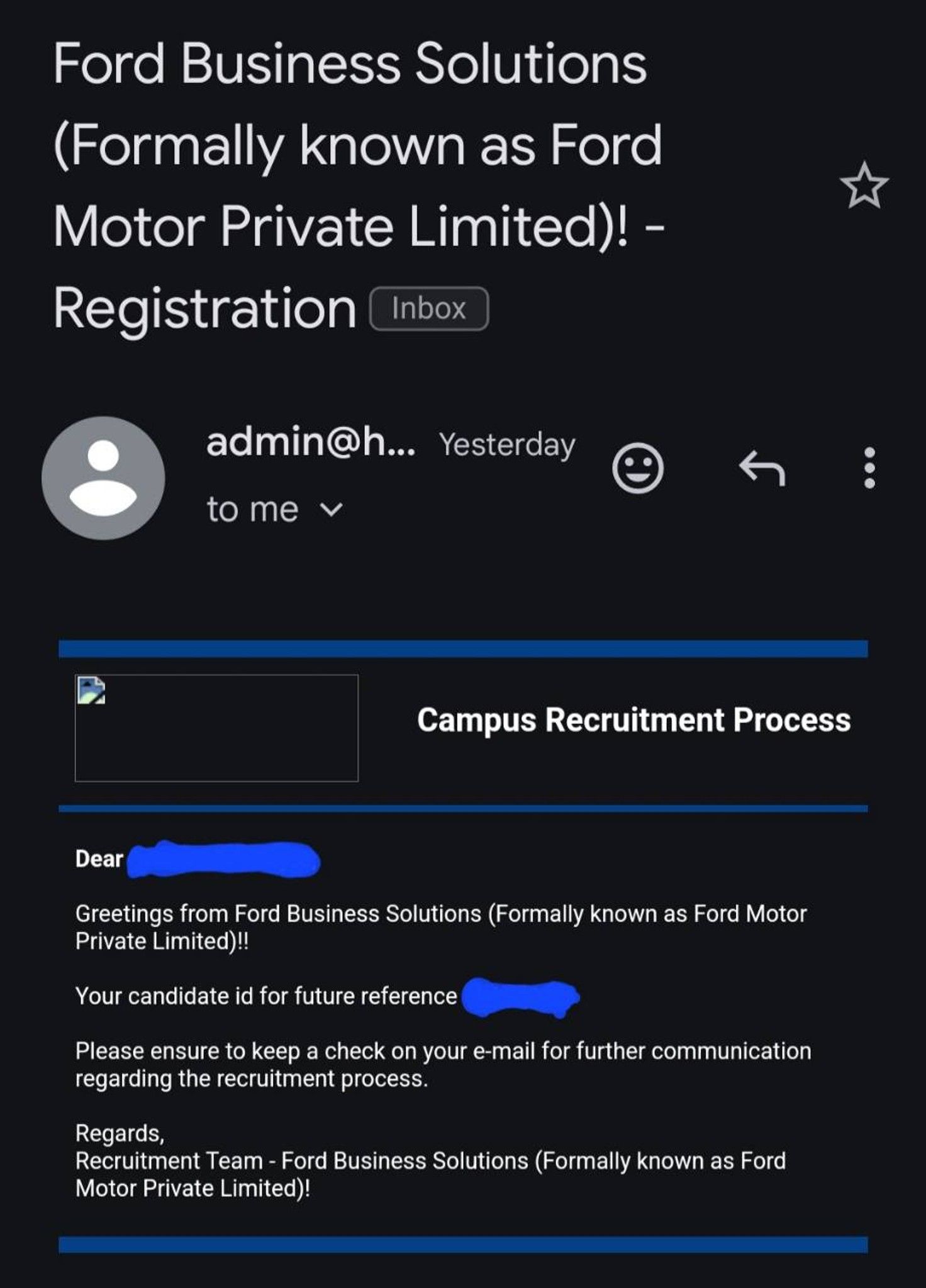 Ford Motor Company Hello friends, I received offer from Ford a month ...