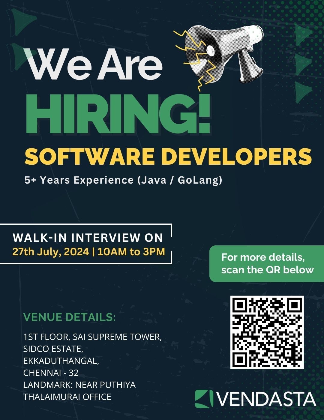 Walk-in Drive on July 27, 2024 at Vendasta (India)... | Fishbowl