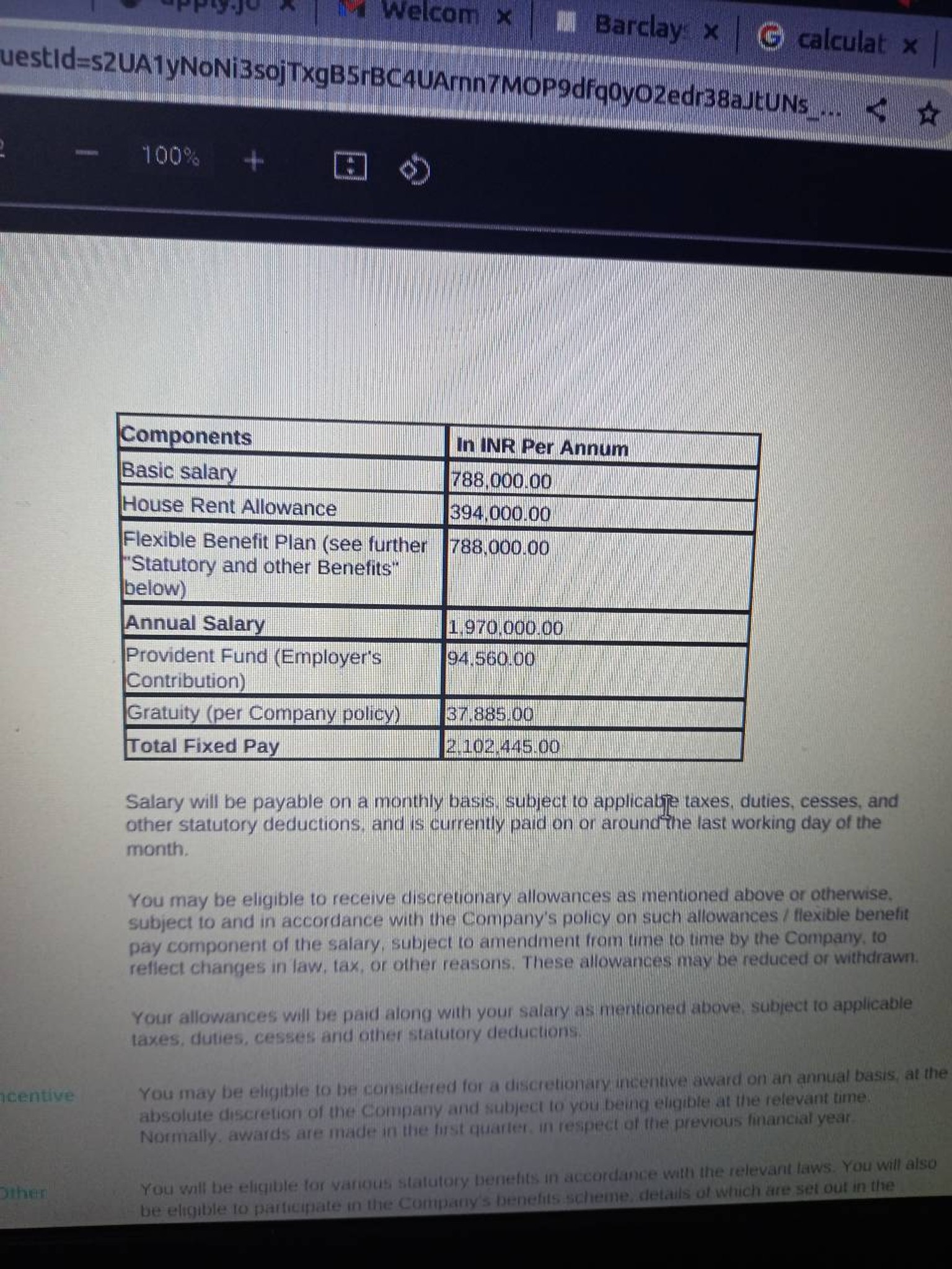 Hi fishes, I got an offer letter from barclays wha... | Fishbowl