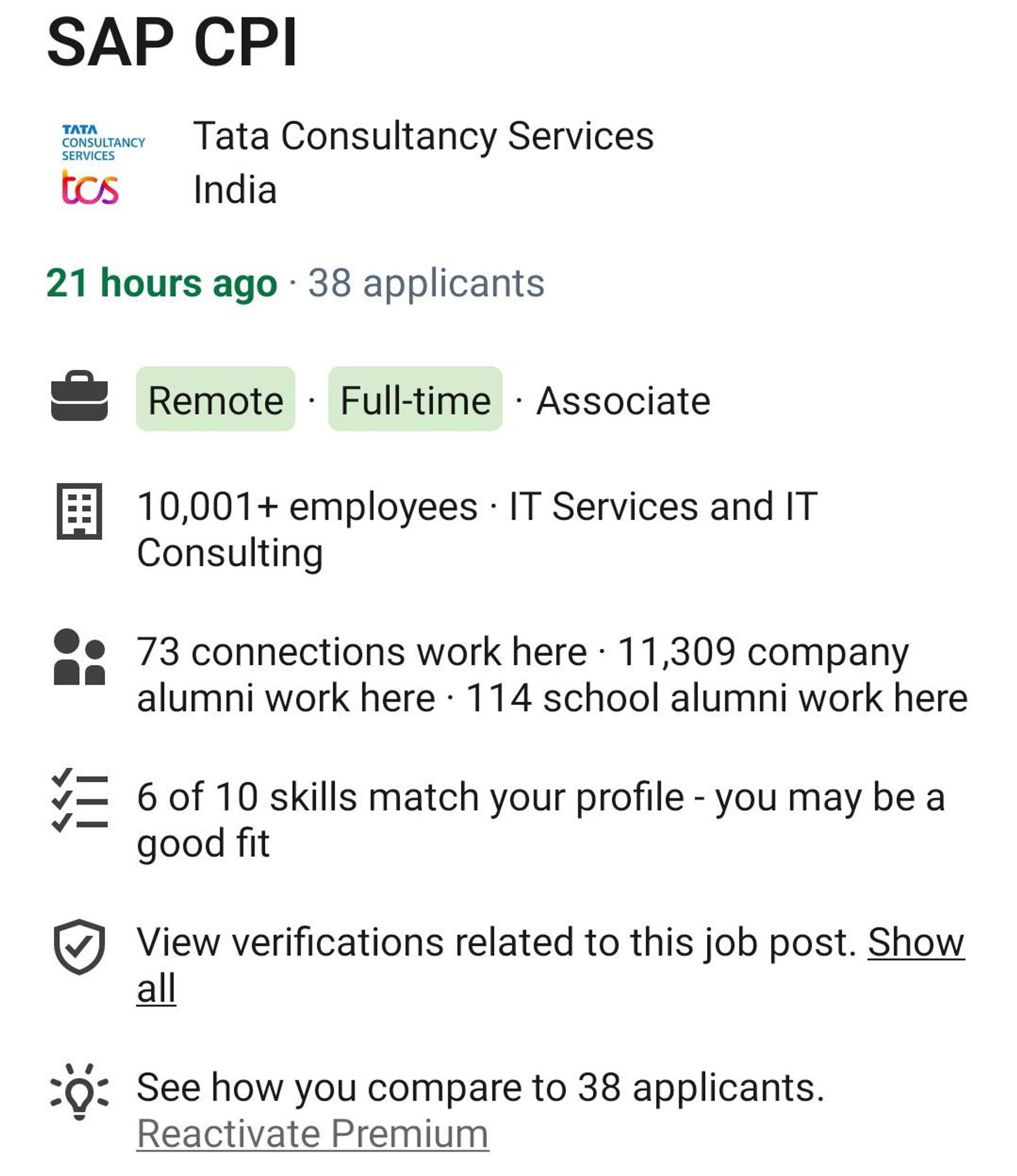 Why TCS hr posts job in LinkedIn with remote optio... | Fishbowl