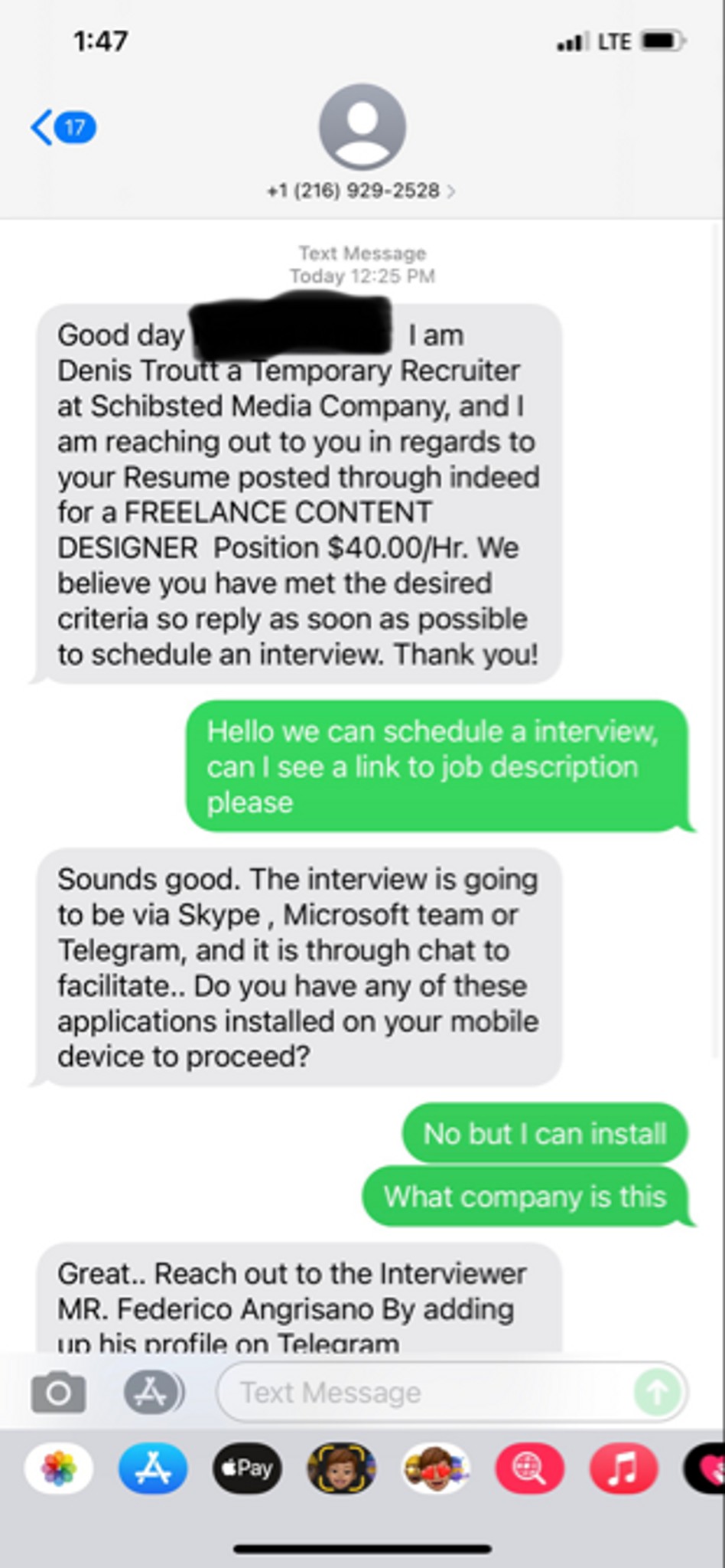 Can we confirm if this is a scam. I received a text like this yesterday ...