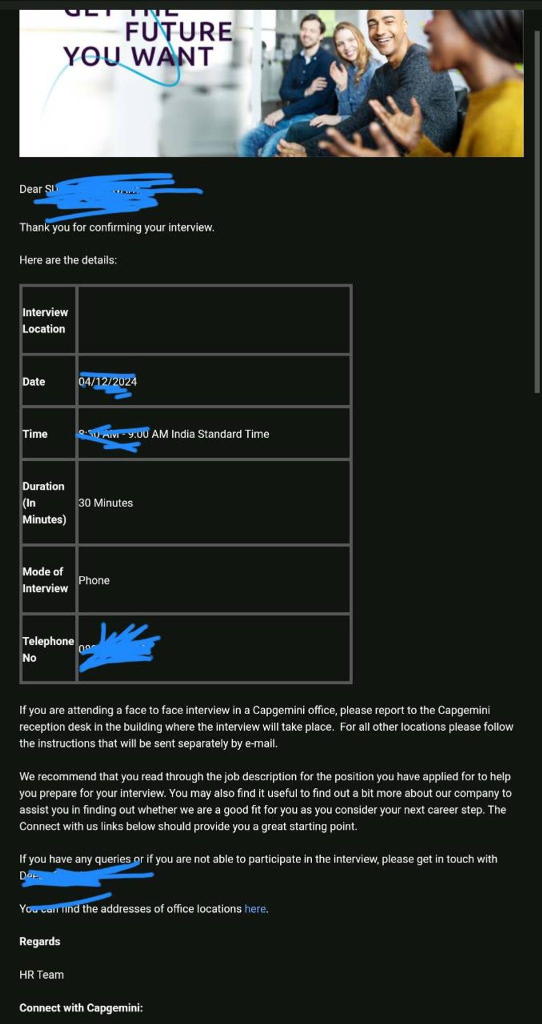 Can anyone please help? Got this email from CAPGEMINI, yesterday done ...