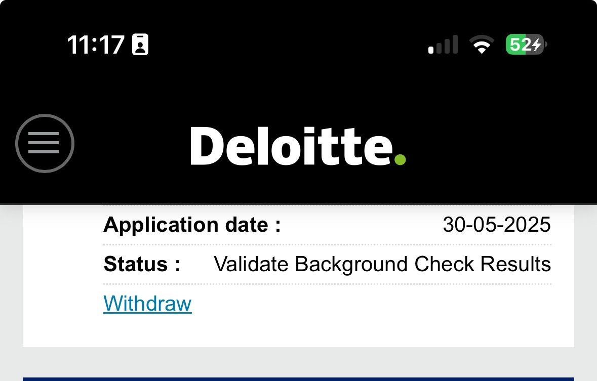 Anyone from Deloitte USI, Kindly let me know what does this status means in the portal ...
