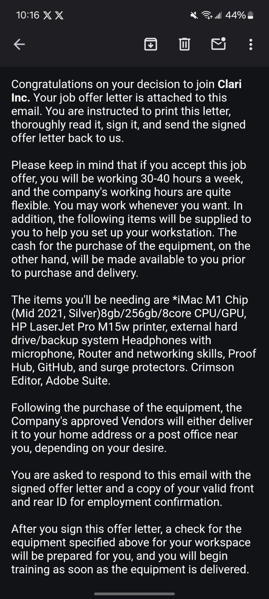 I just got a job offer from a company called Clari Inc. as a remote ...