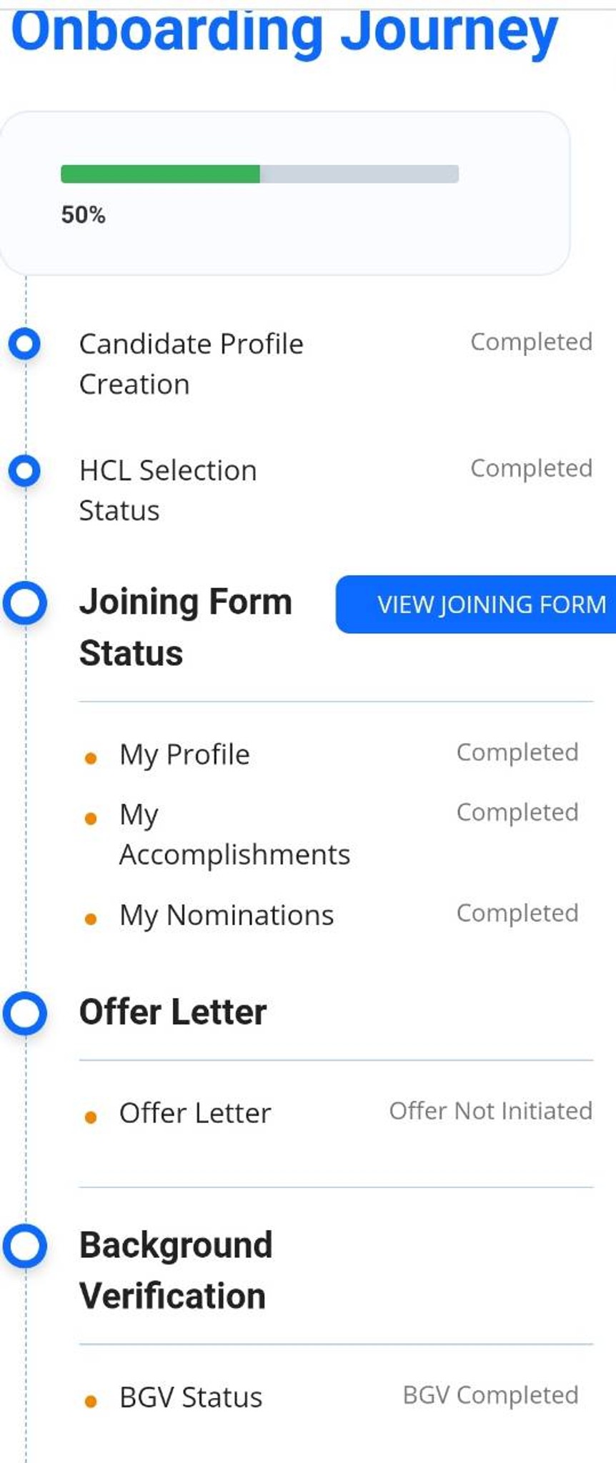 Discover HCL portal shows pending onboarding and ... | Fishbowl