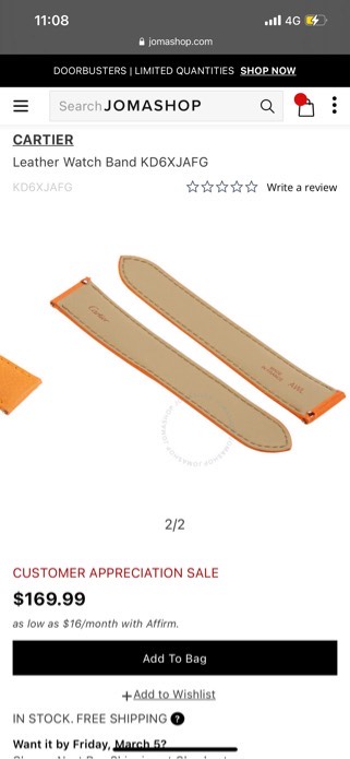 What does BAF mean on the back of my watch band? I... | Fishbowl