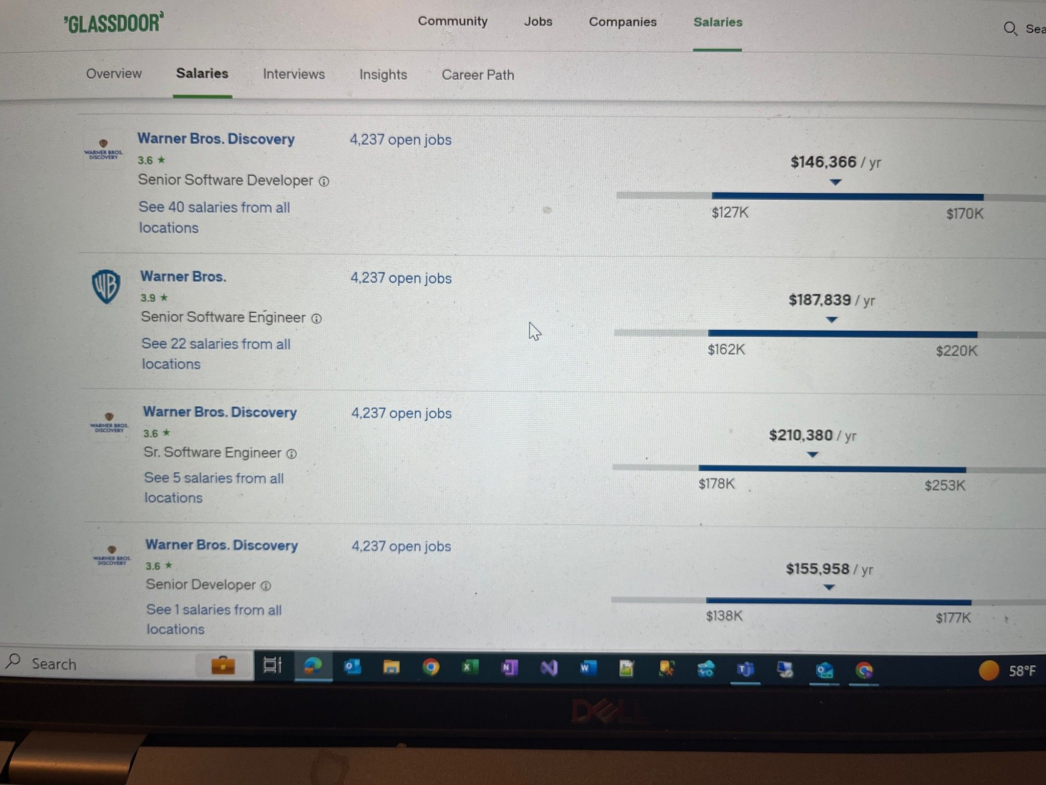 Hey, I got an offer for a senior software engineer at Warner Bros ...