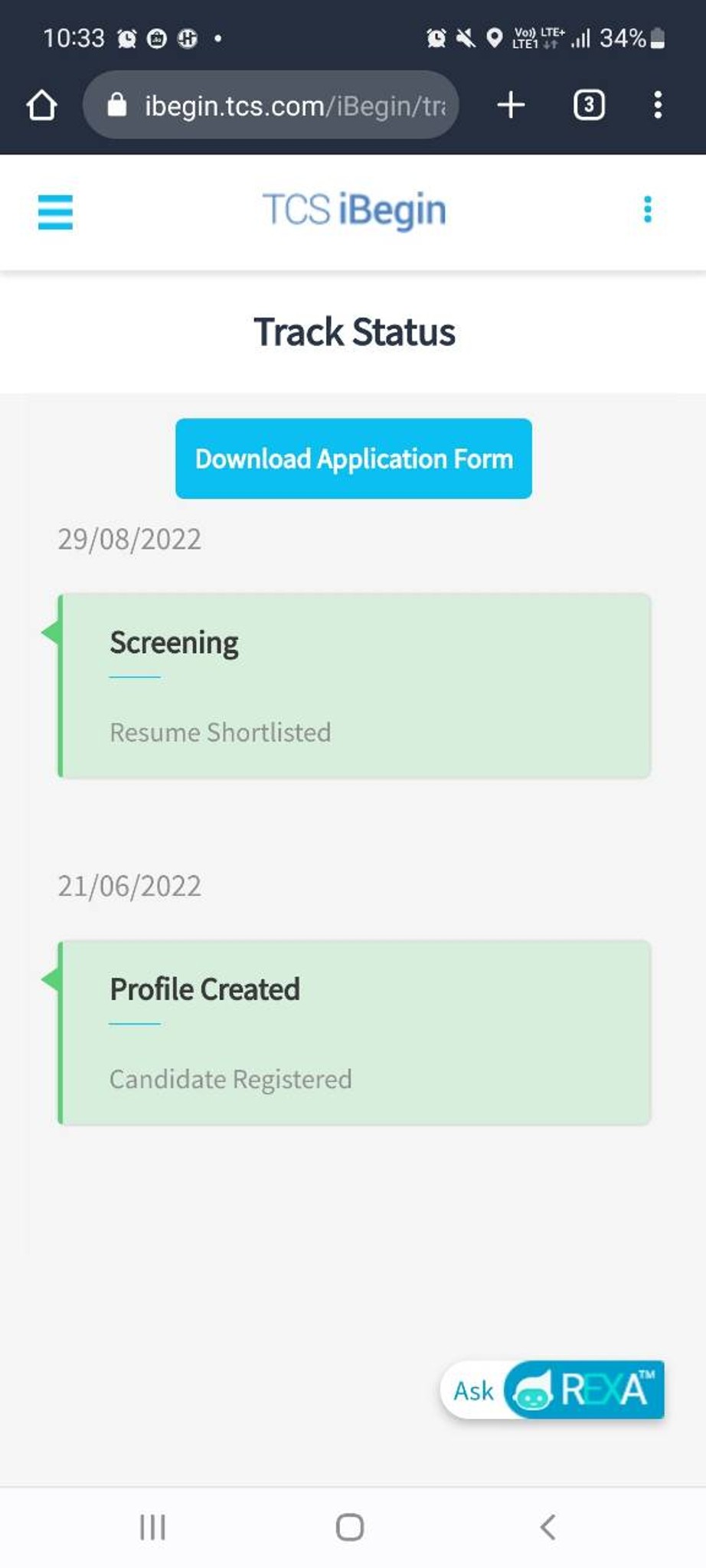 Hi guys can anyone help what does this status means... I got call tcs ...
