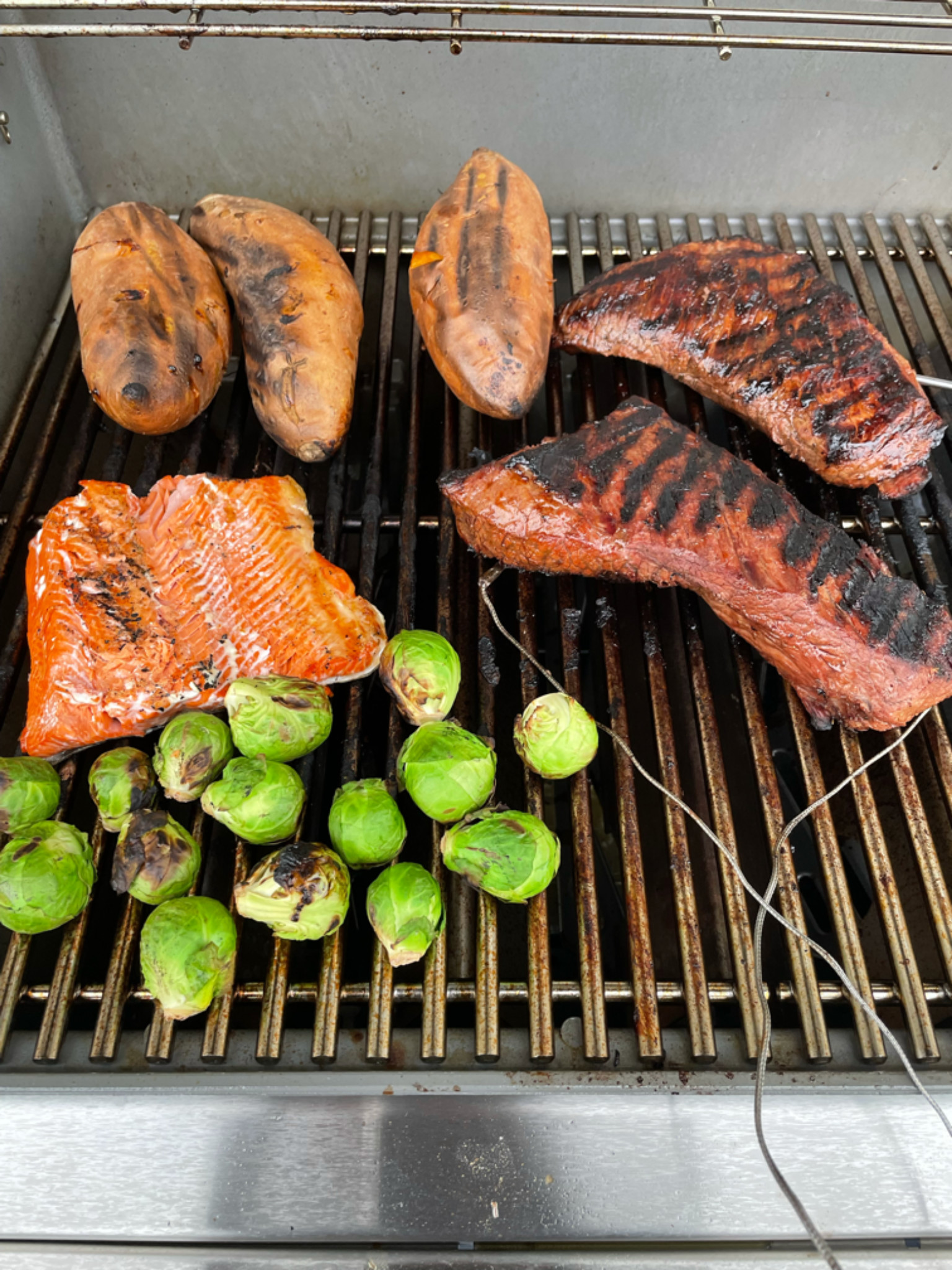 Grill night! Tri tips, sweet potatoes, salmon [lun... | Fishbowl