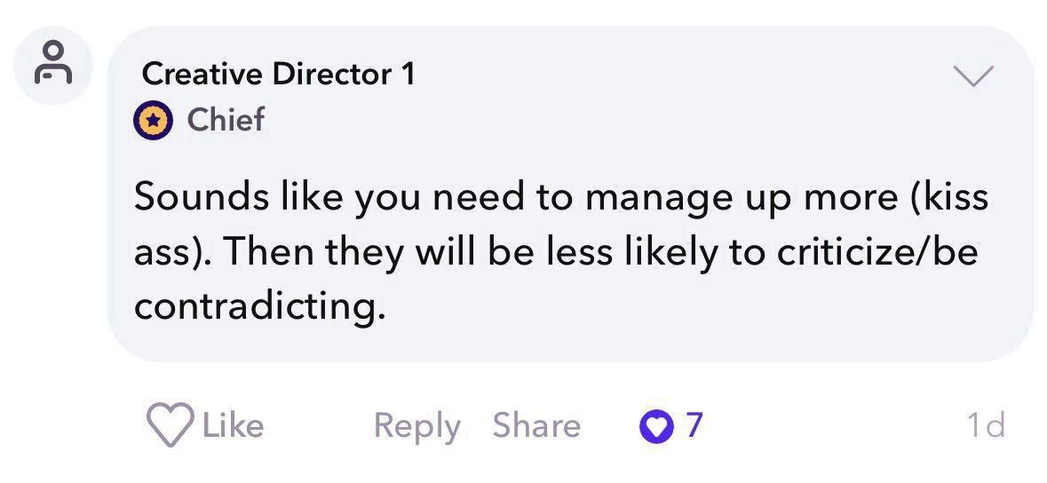 What the heck does managing up even mean? IMPO this is just an ...