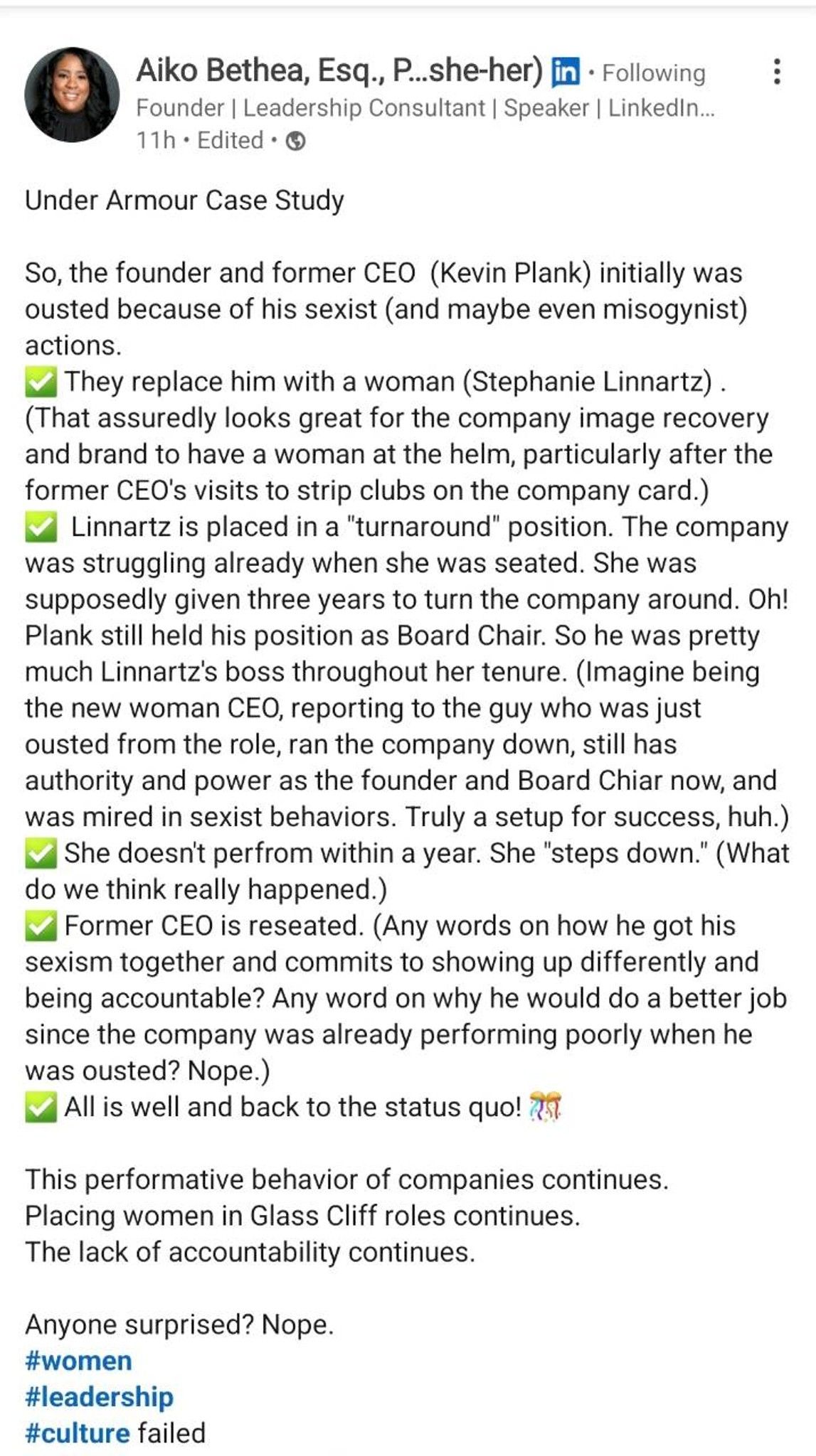 Why did Under Armour CEO step down? | Glassdoor Forum