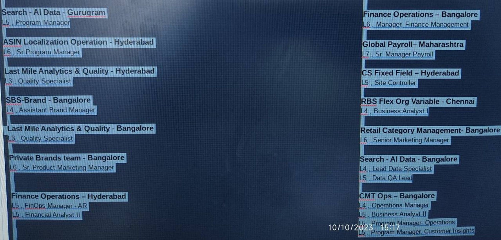 Multiple positions on several different levels are... | Fishbowl