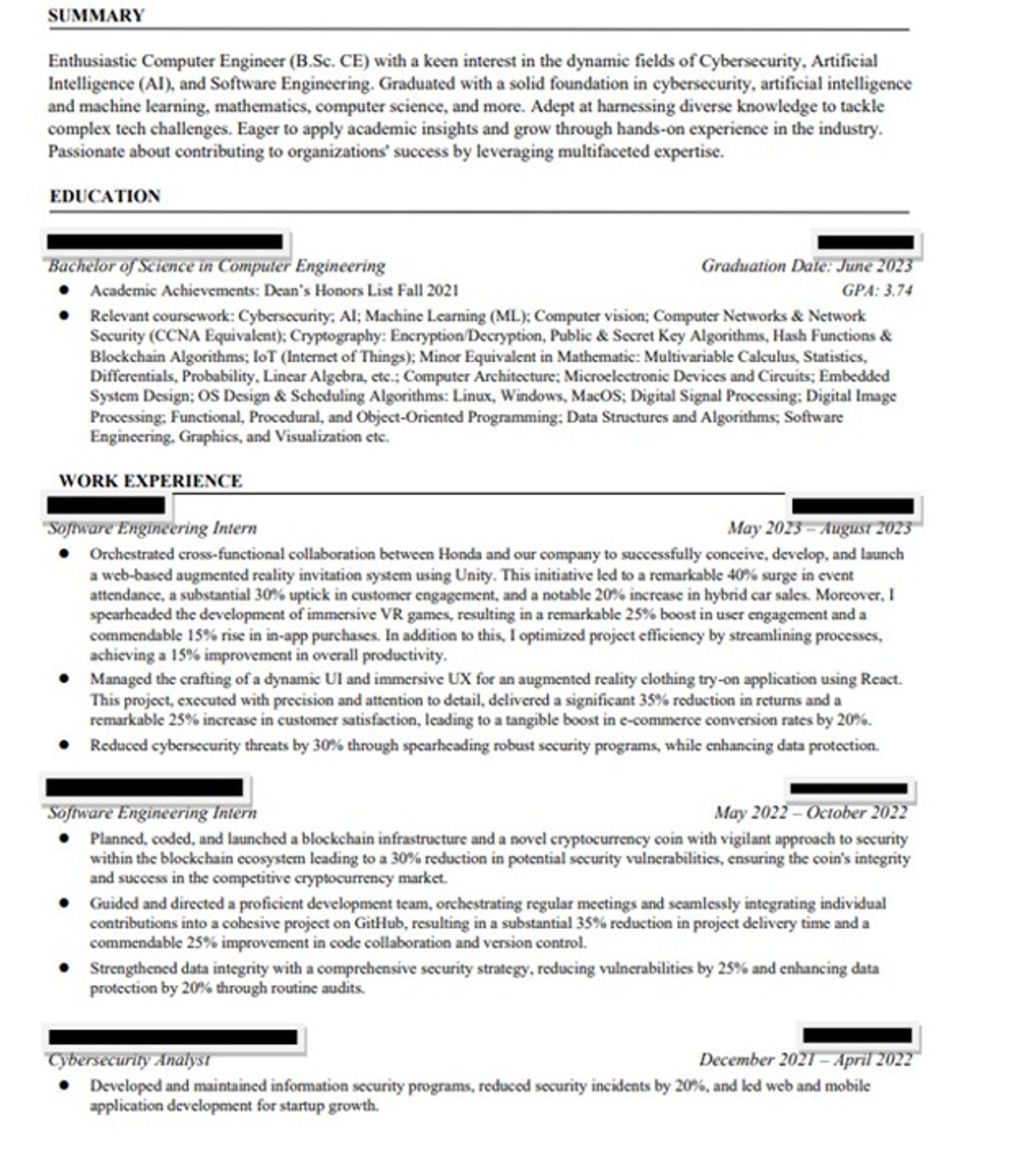 Just graduated in Spring with a Computer Engineering degree, passionate ...