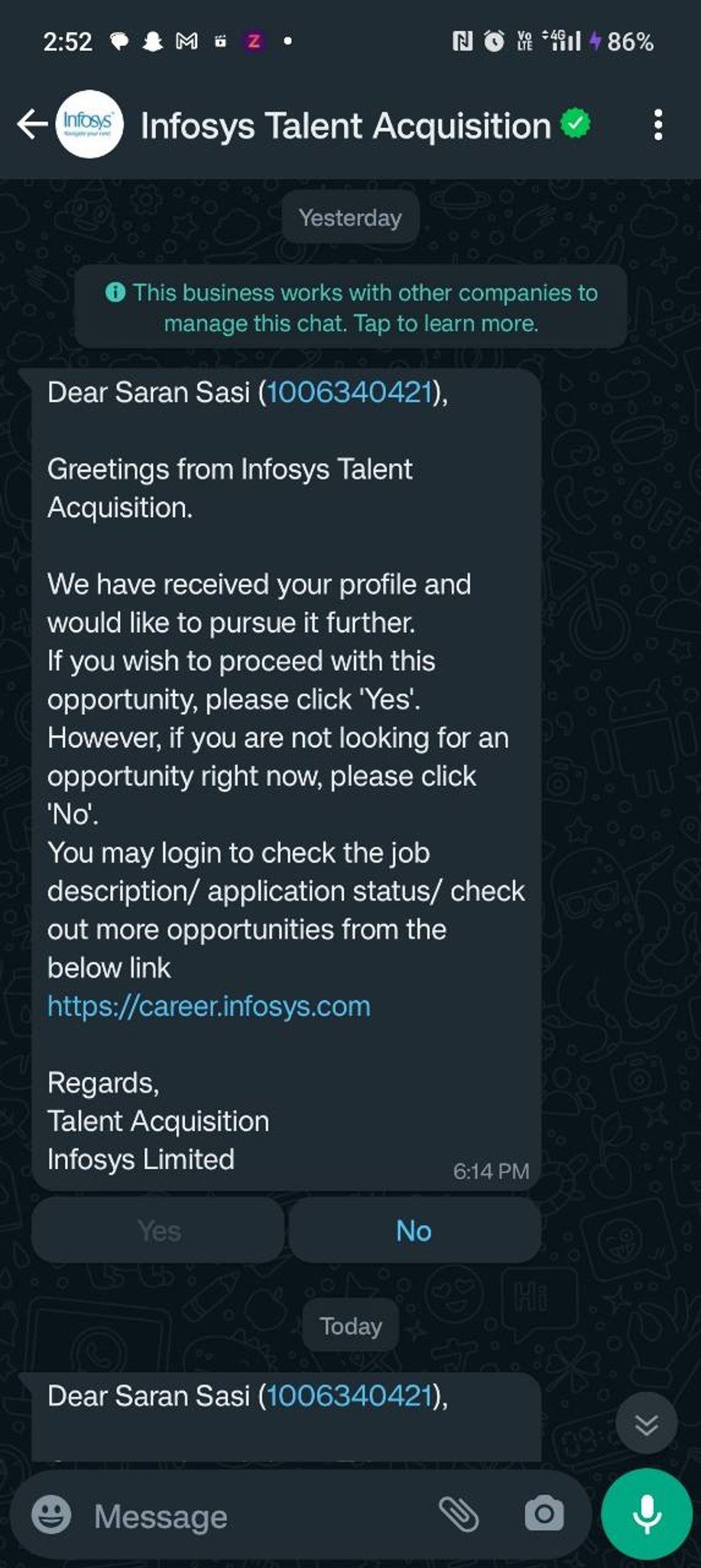 Infosys Infosys Limited Infosys Consulting i recei... | Fishbowl