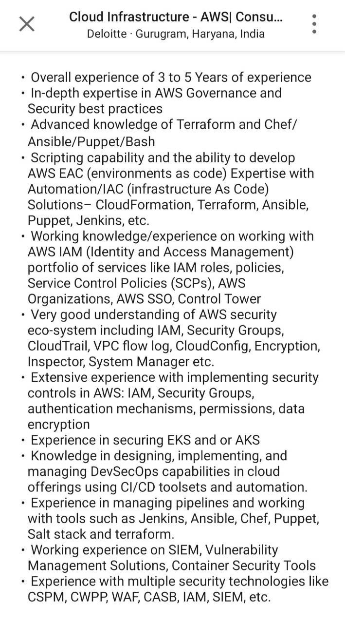 Has anyone recently attended an interview for a Cloud Infrastructure AWS Consultant DevOps role ...