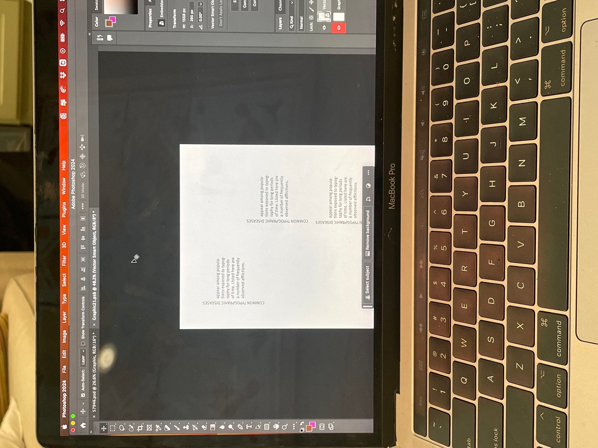 In photoshop, the bottom half of the page gets cut off. Does anyone ...