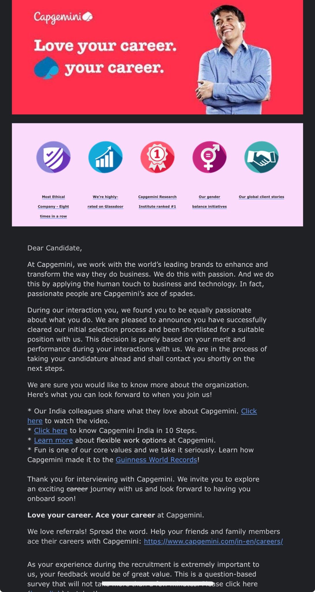 Is this a selection mail? I have attended the inte... | Fishbowl