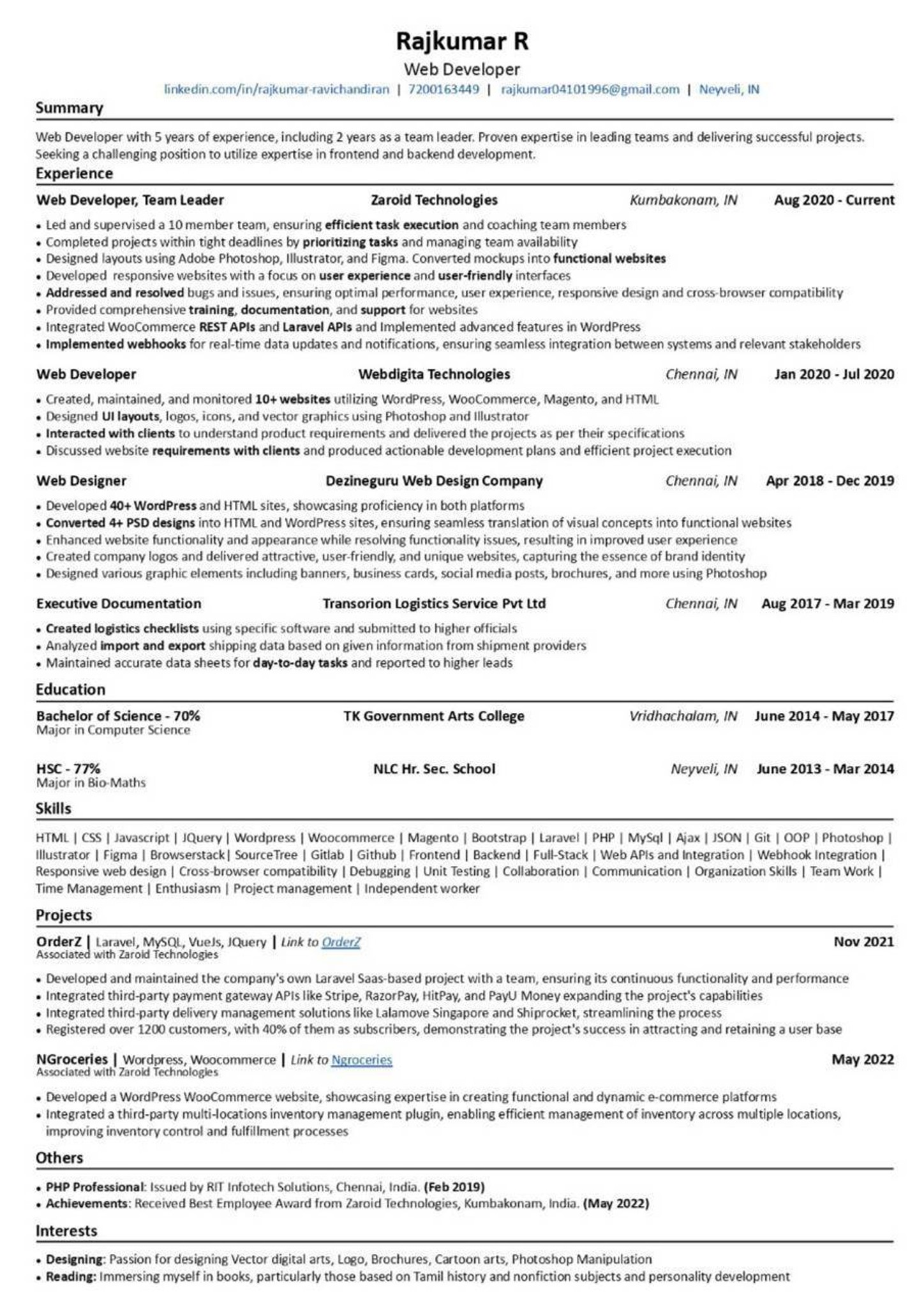 Hi everyone, I'm Rajkumar, a Web Developer with 5 ... | Fishbowl