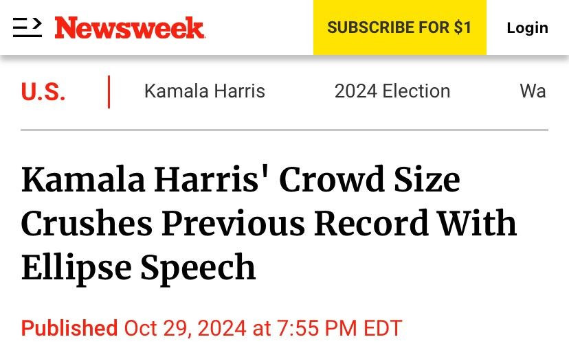 With 75,000 attendees, Kamala Harris not only shat... | Fishbowl