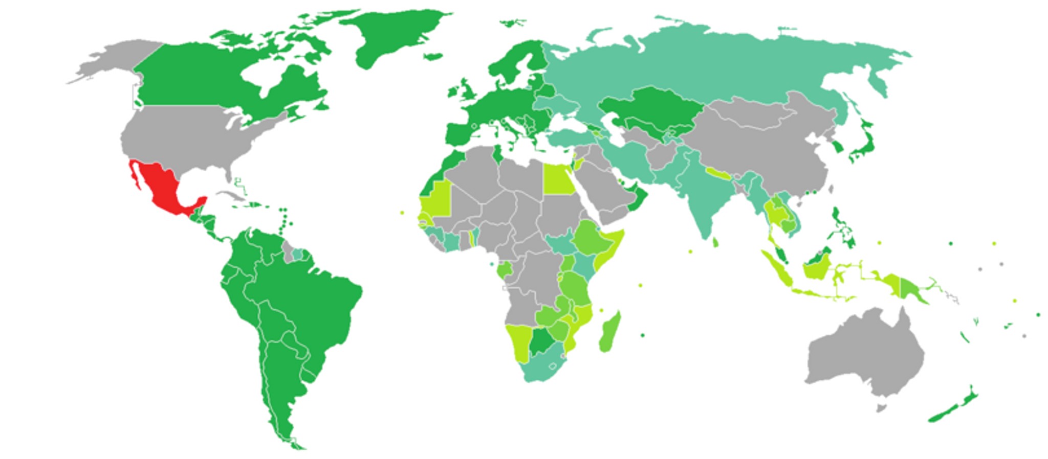 This is the VISA requirements map for Mexico, why ... | Fishbowl