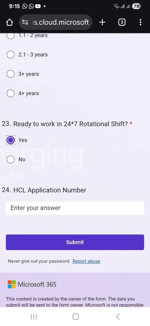 What is HCL Application Number here ? | Glassdoor Forum