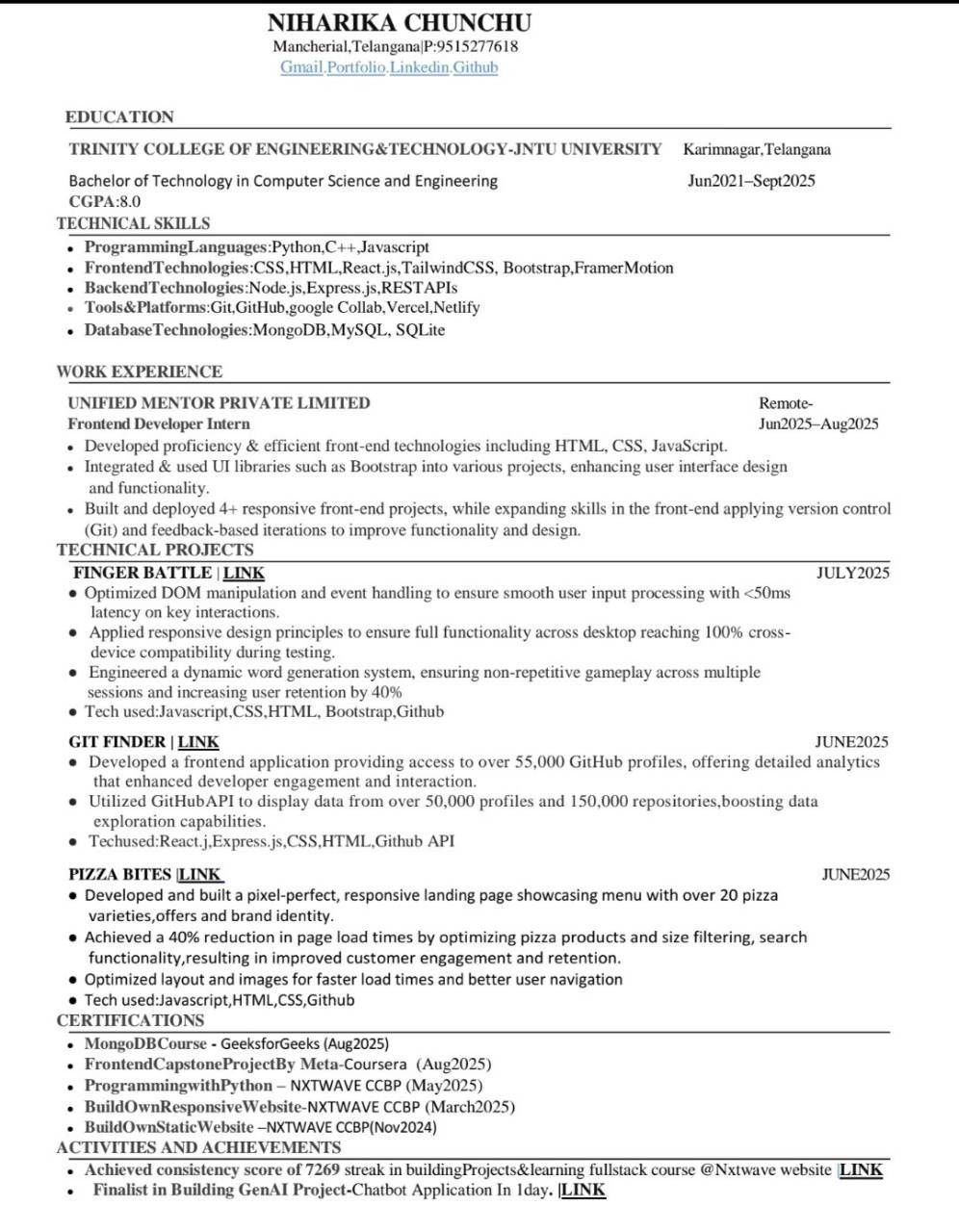 Hi everyone, I'm Niharika Chunchu, proficient in f... | Fishbowl