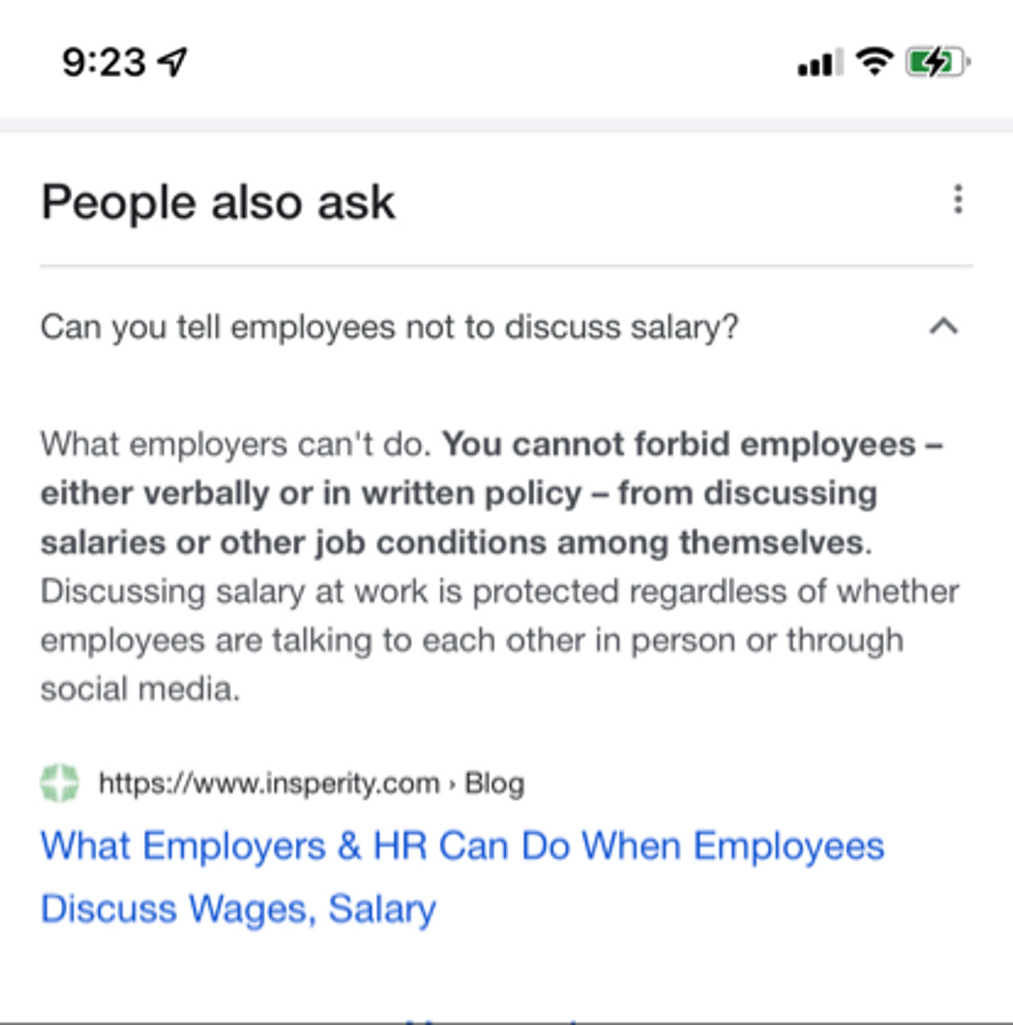 Is it legal to tell your staff not to talk about o... | Fishbowl