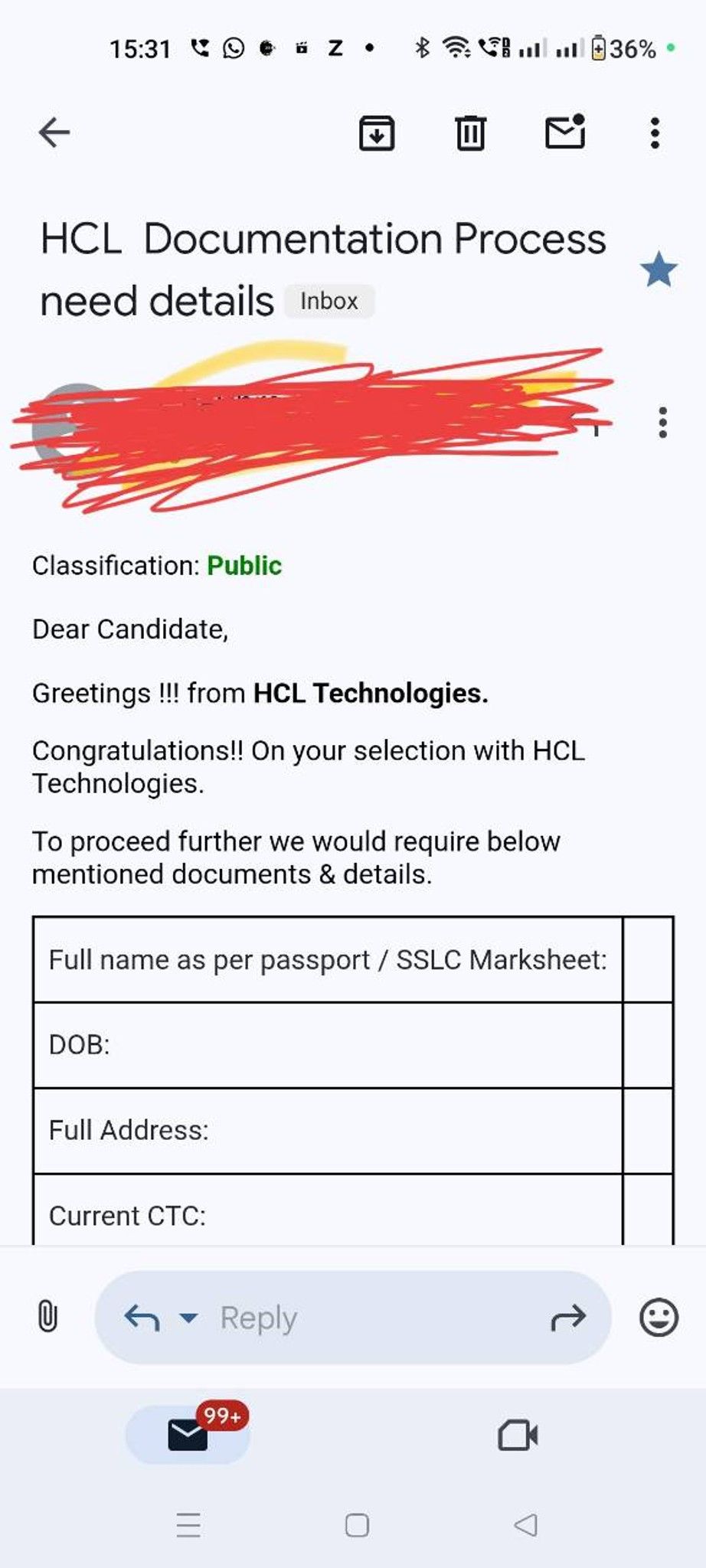 I got below email from hcl technologies on 13 June and hr also called ...