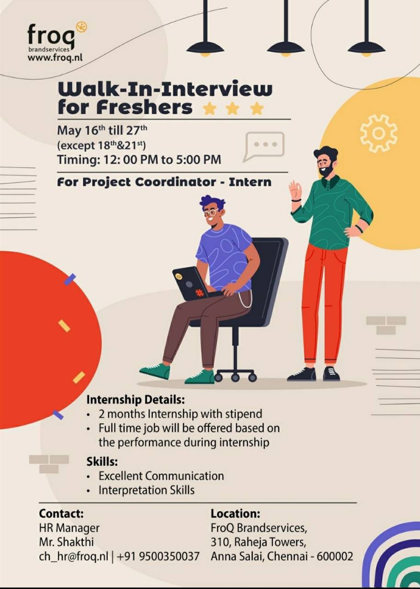Walkin interview for freshers @ chennai | Fishbowl